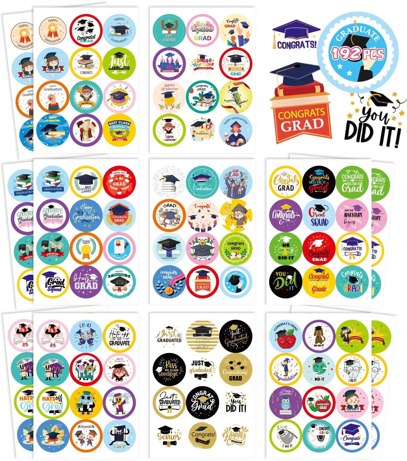 Amazon.com: Graduation Stickers Class of 2025 Party Favor Labels for ...