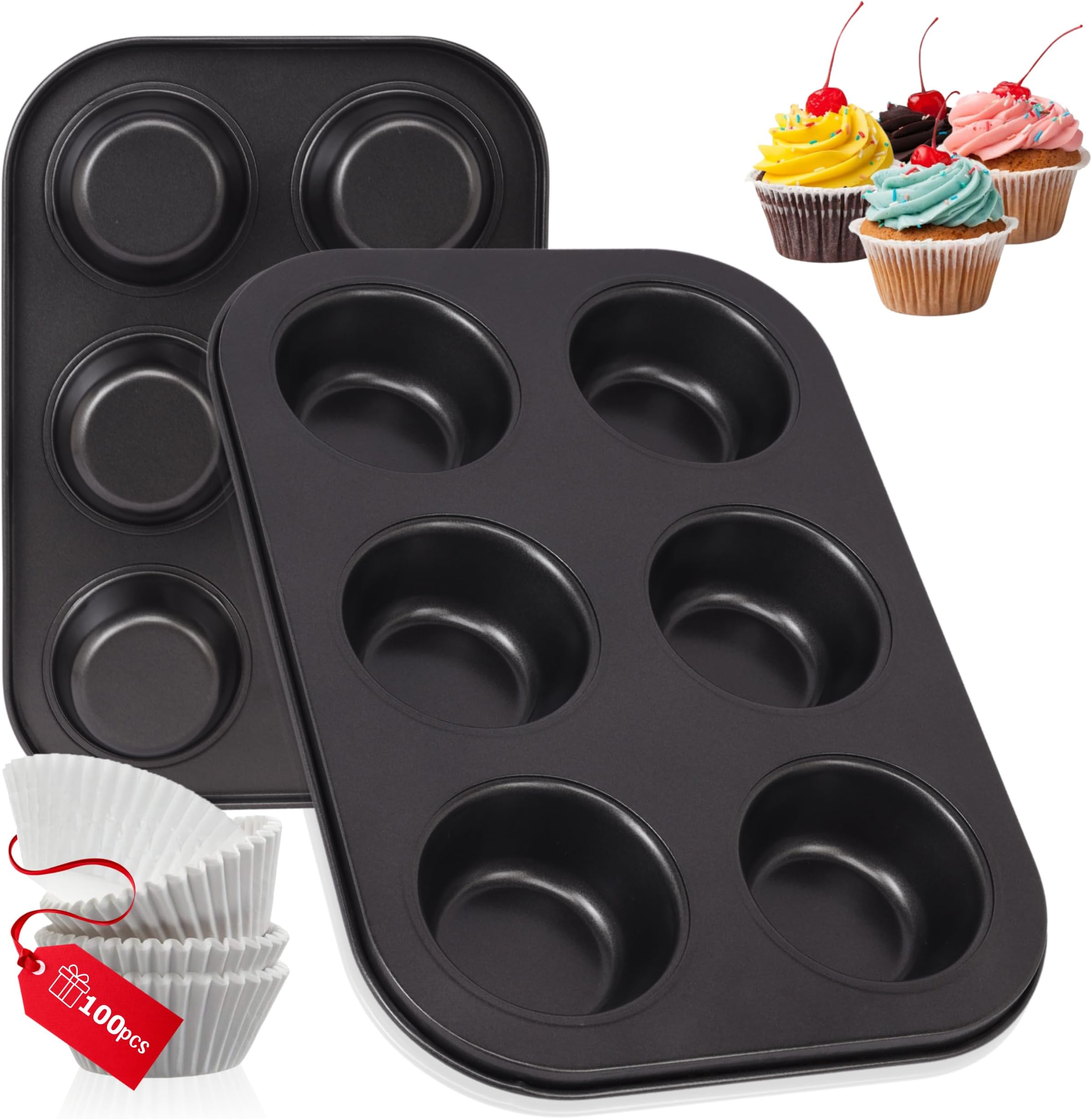 Buy Xacton Combo of Muffin Moulds for Baking Muffin Tray with 100 Pcs ...