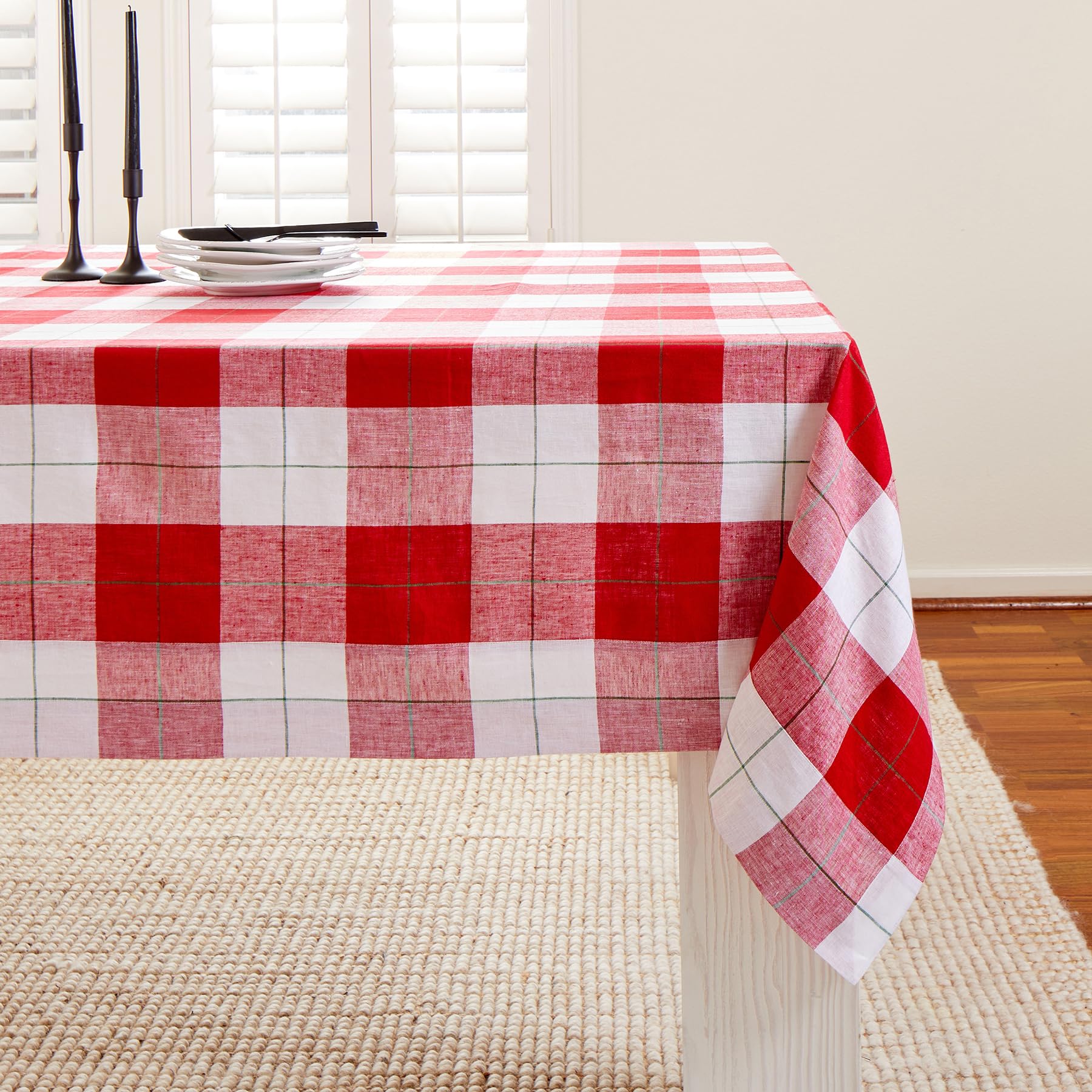 Amazon.com: Solino Home Tablecloth 108" L x 60" W Inch – 100% Pure ...