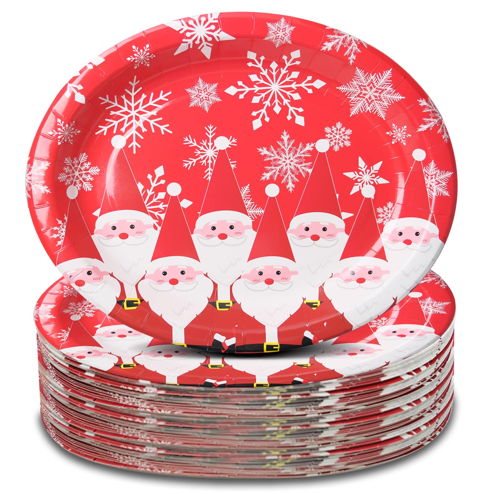 Amazon.com: SENONAPO 60 Pcs Christmas Oval Paper Plates 10 x 12.5 In ...