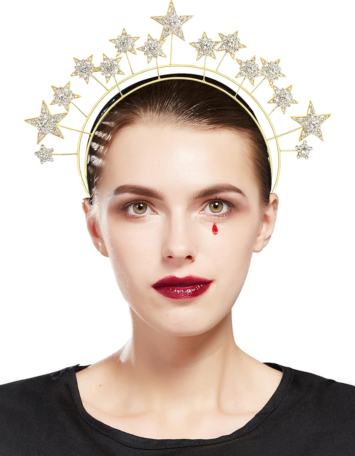 Amazon.com: Coucoland Star Halo Crown Headband - Gold Stars Headpiece ...