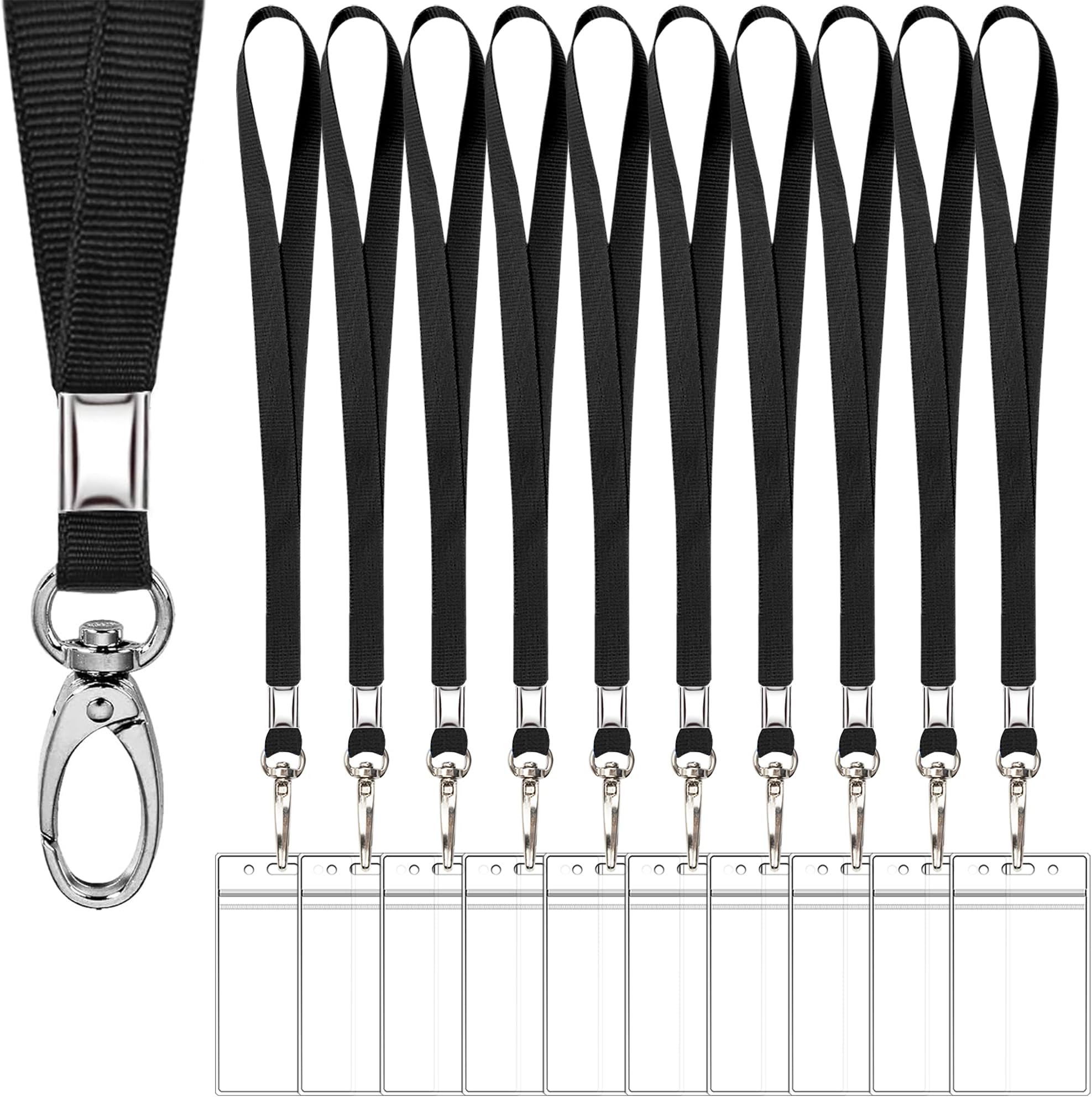 Amazon.com : AMUU 2 Pack Lanyard with ID badge holder large 4x3 Name ...