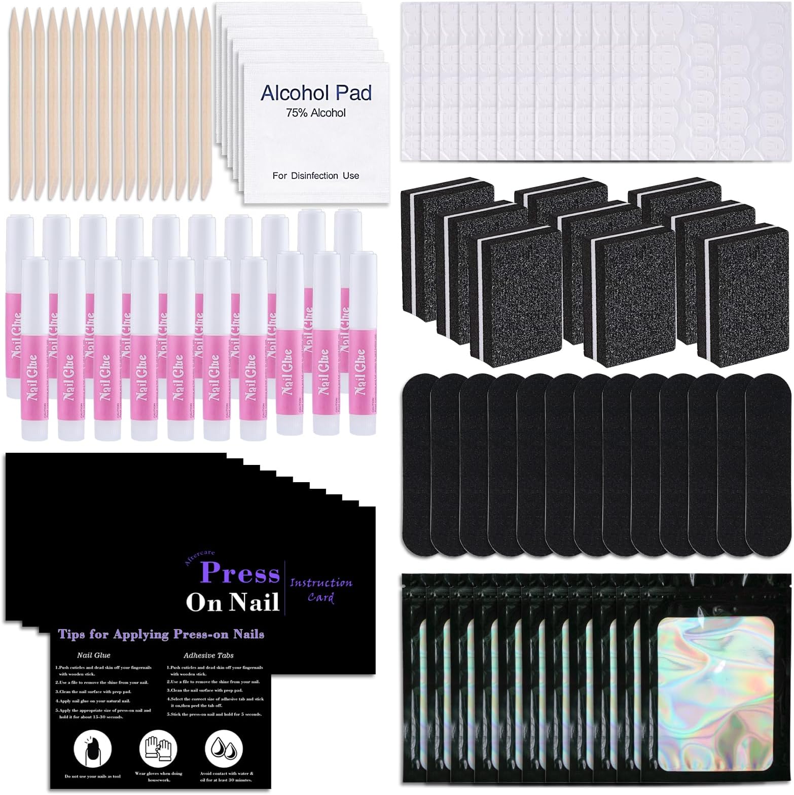 Amazon.com : 50 Set Disposable Nail Supplies Kits,Professional Manicure ...
