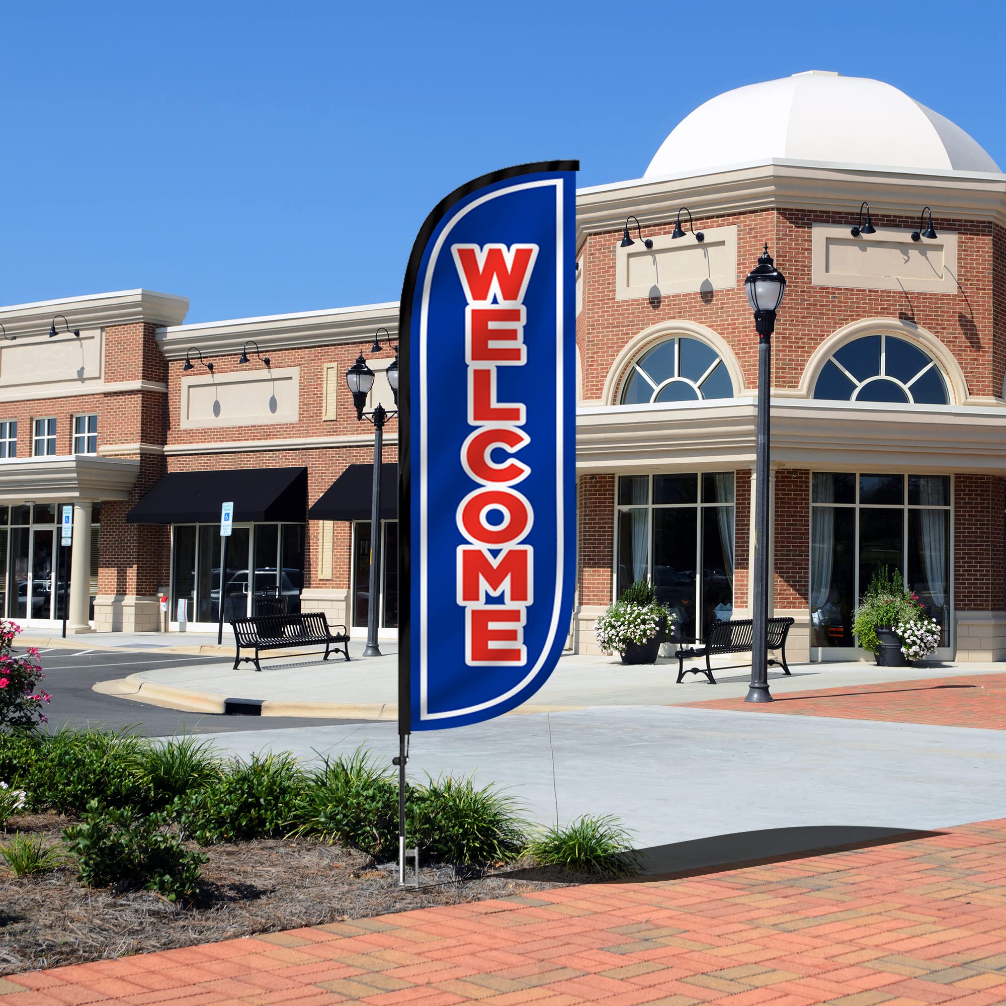 Snapklik.com : LookOurWay Feather Flag Set - 5ft Tall Advertising Banner Flag