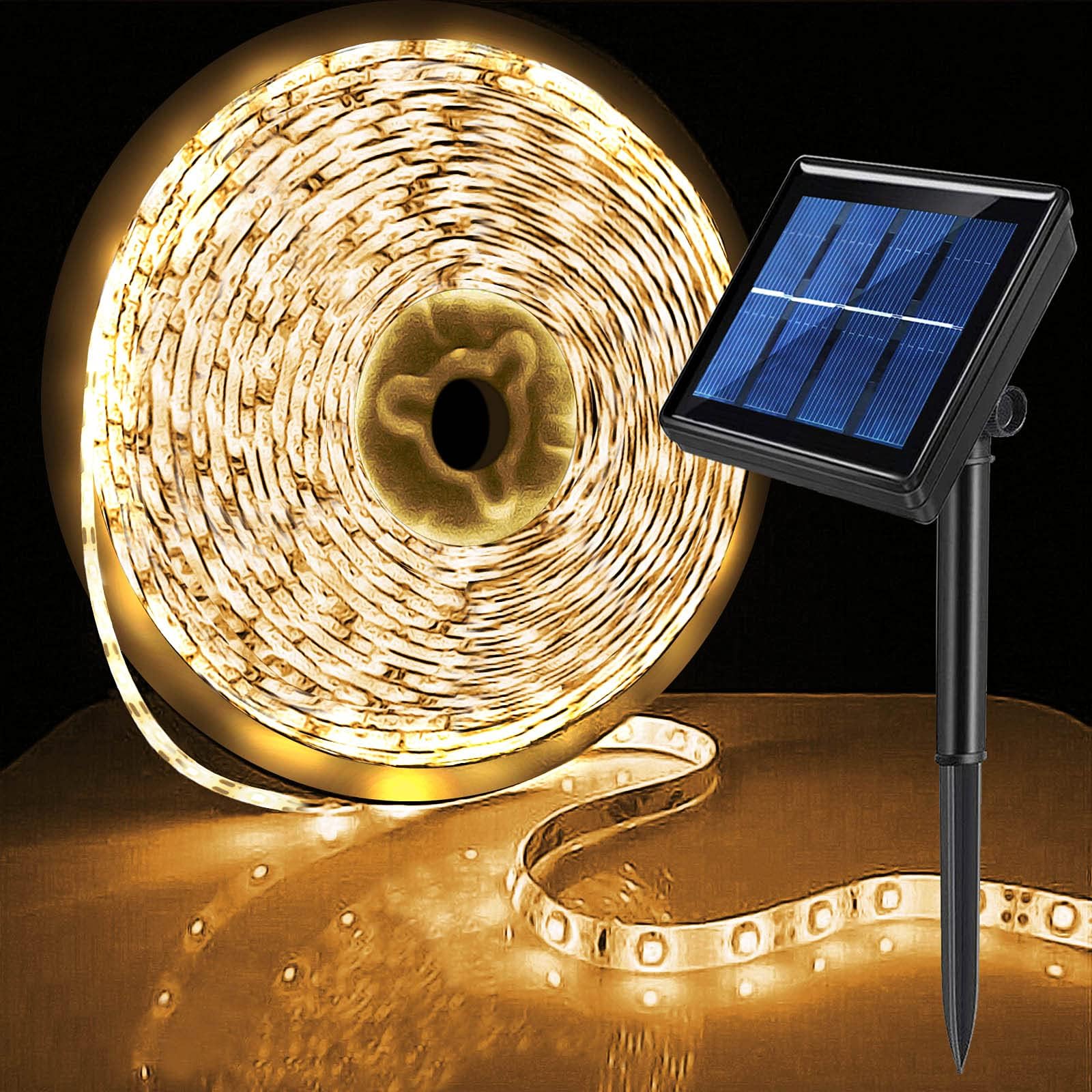 Abkshine Upgraded 6M 180 LED Solar Powered LED Strip Lights, Solar Coop ...