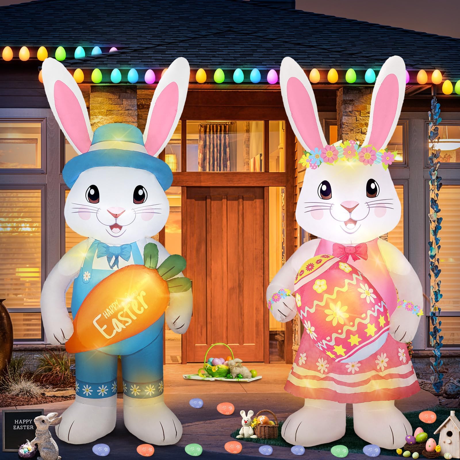 Amazon.com: Silipull 2 Pcs 6 ft Easter Inflatables Outdoor Decorations ...