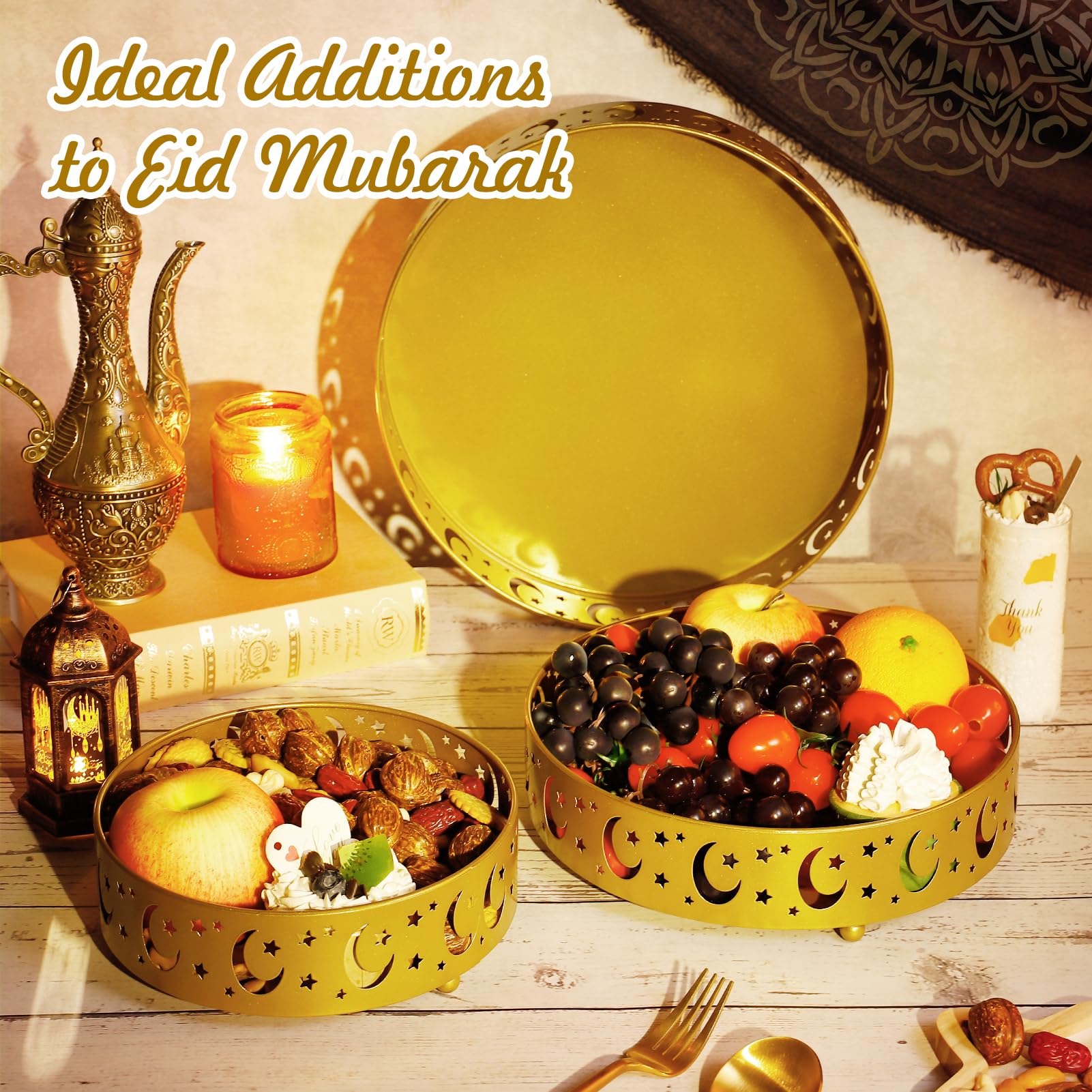 Snapklik.com : 3 Pcs Enlarged Ramadan Serving Trays, 11.8in/9.8in/7.8in ...