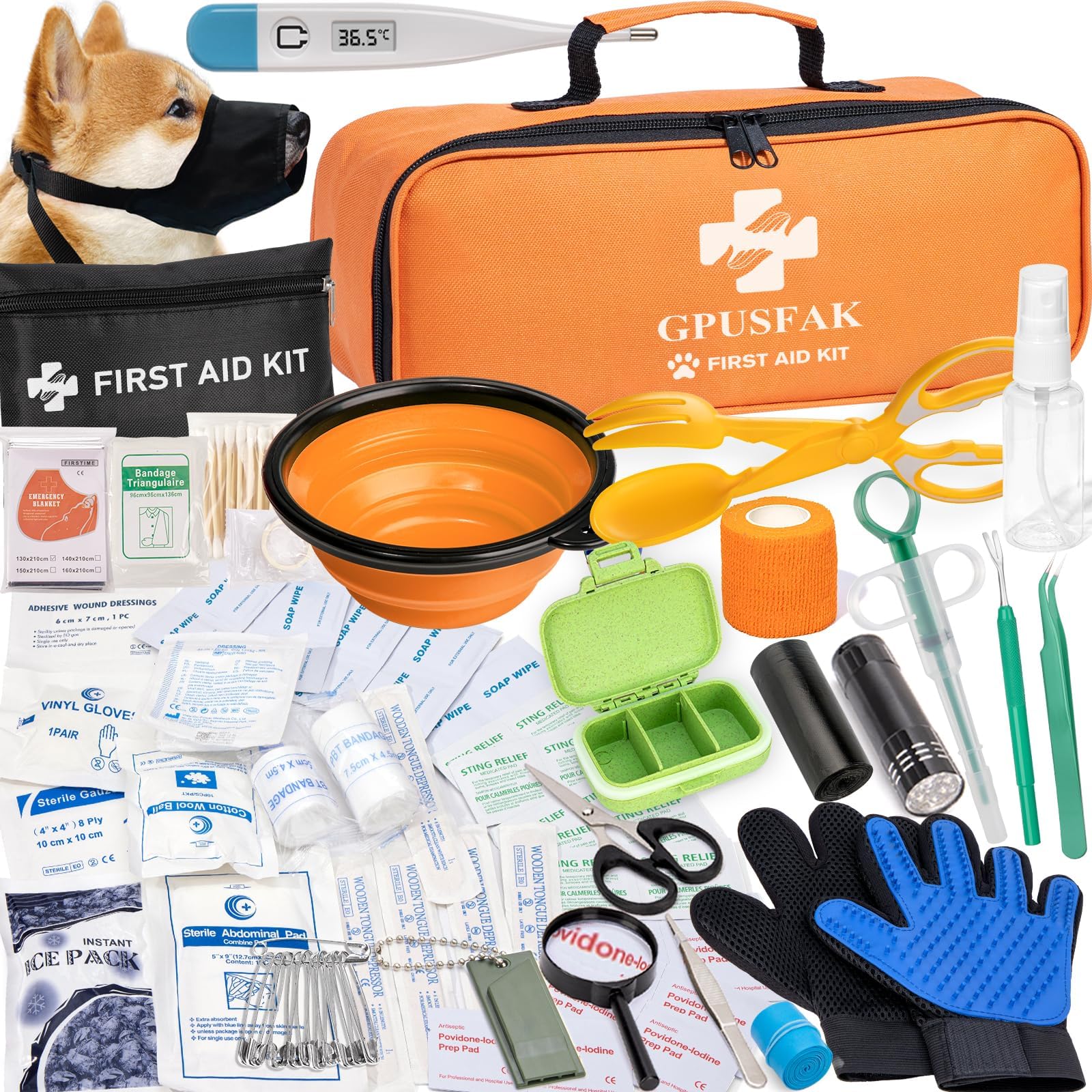 Amazon.com: GPUSFAK Dog First Aid Kit - Pet First Aid Kit for Dogs with ...