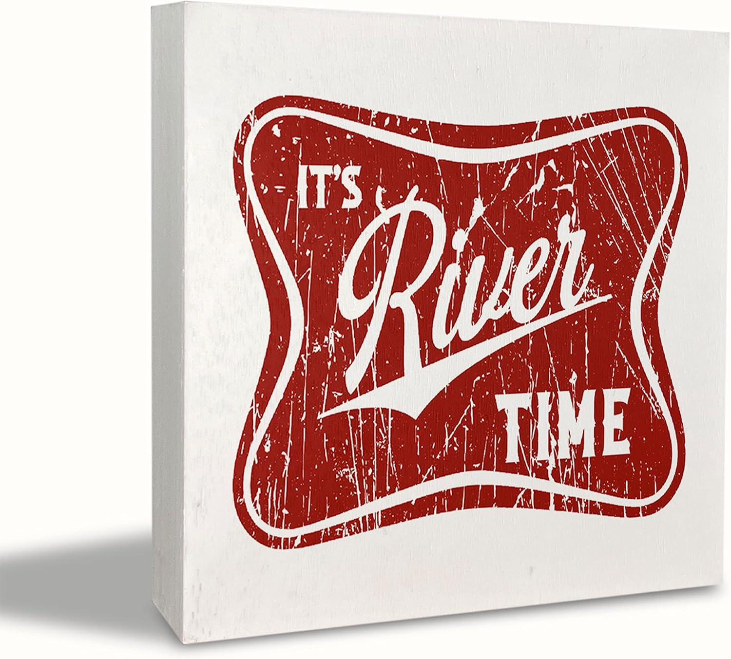 Amazon.com: KEUSPI River House Wooden Sign,It's River Time Wood Signs ...