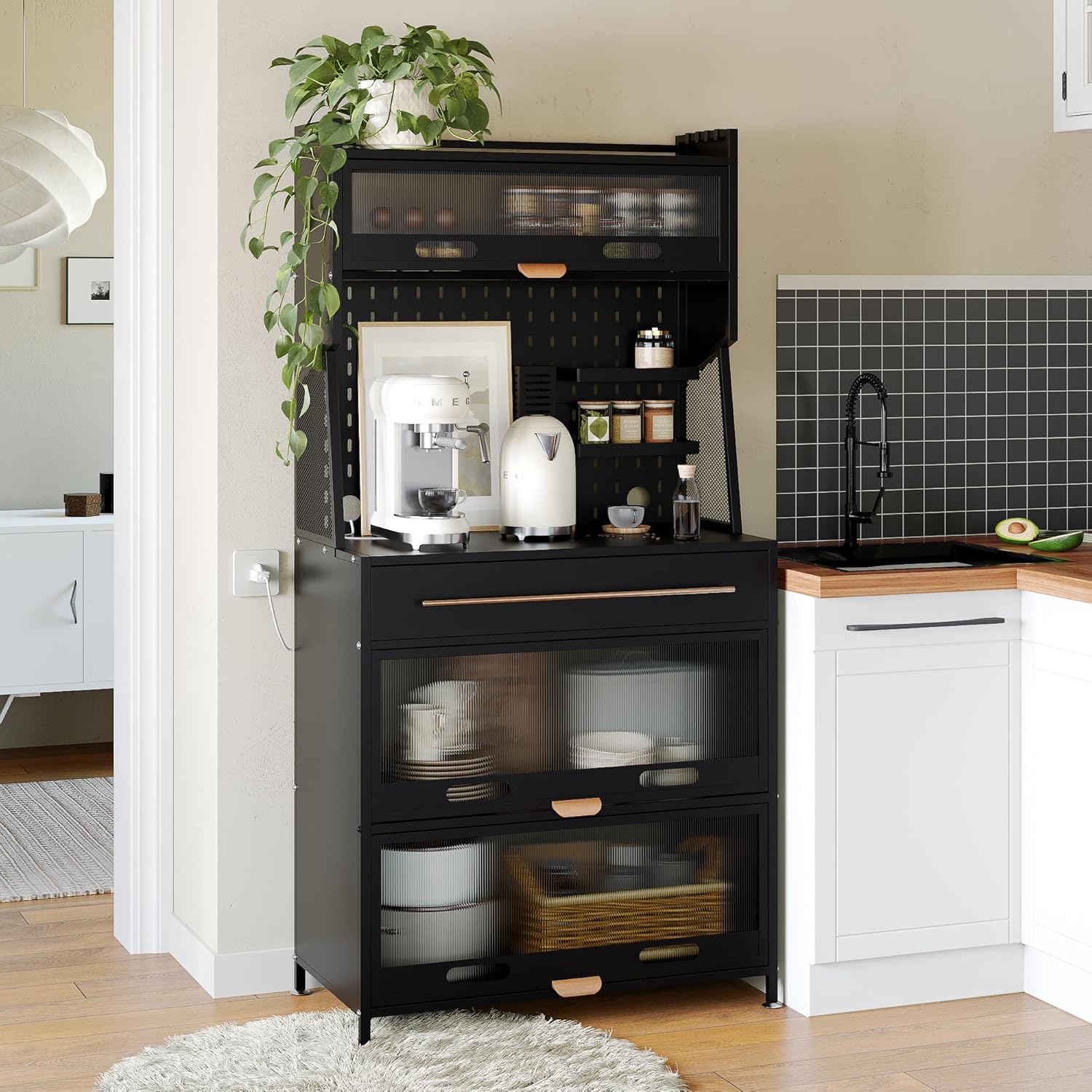 Amazon.com - NETEL Kitchen Bakers Rack, Bakers Rack with Storage ...