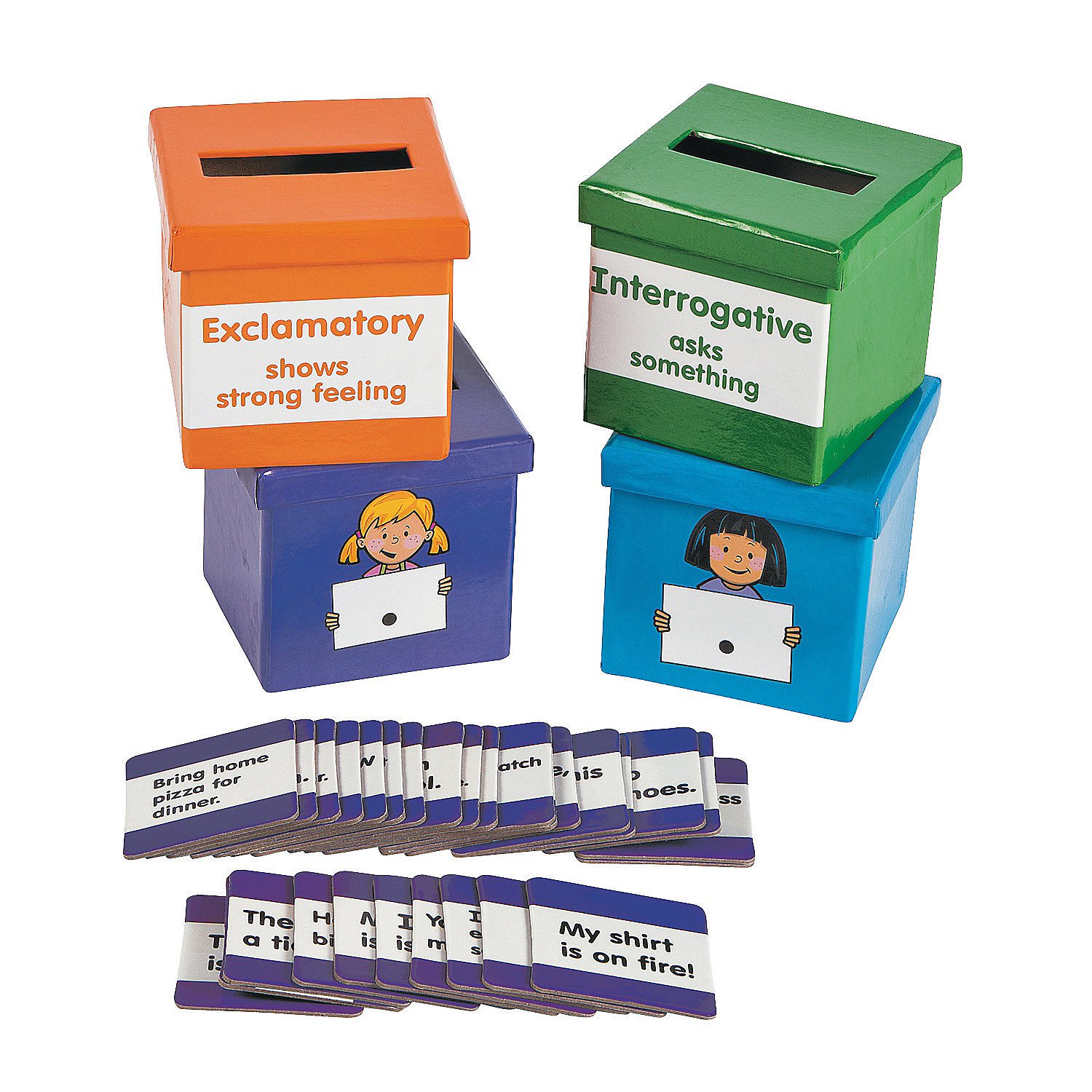 Buy Fun Express Types of Sentences Sorting Boxes - 44 Pieces ...