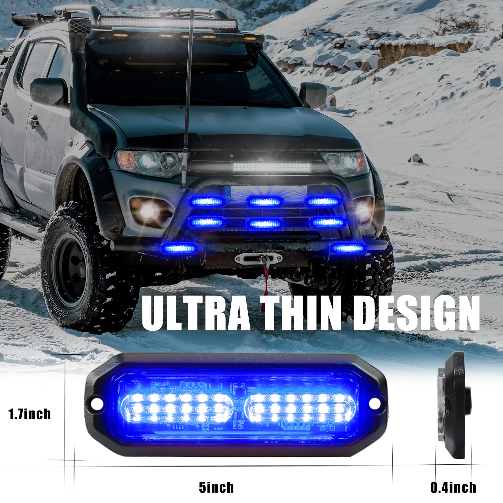 Snapklik.com : Police Lights For Vehicles, 8PCS LED Surface Mount ...