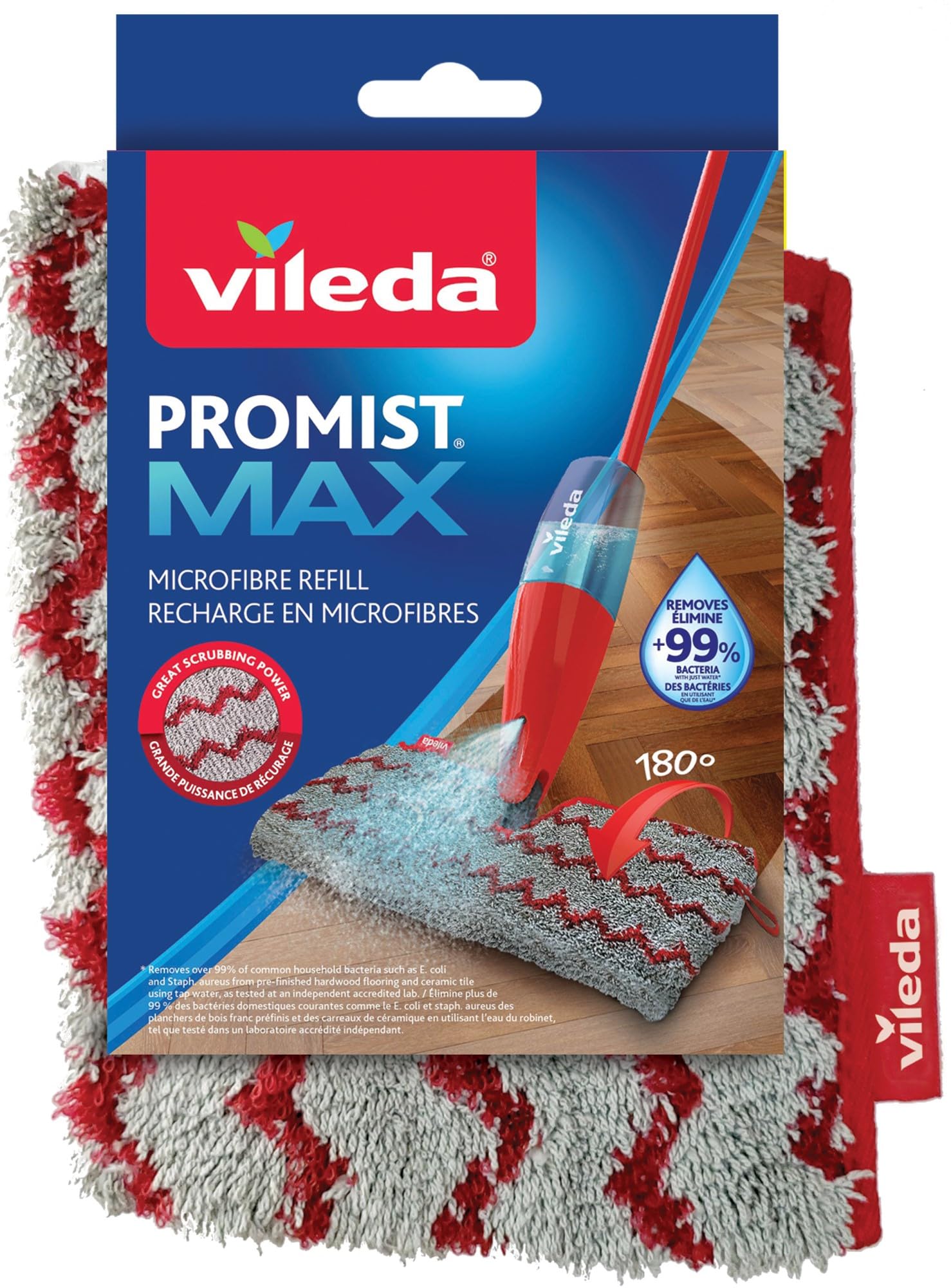 Vileda ProMist MAX Microfibre Scrub Pad Mop Head (1 Pack) | Extra ...