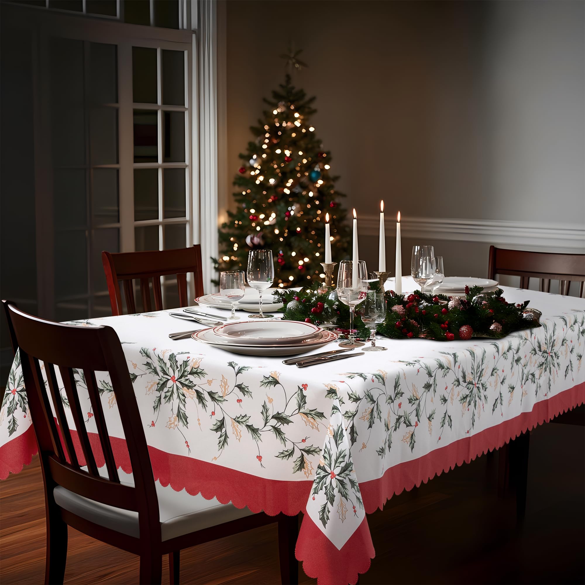 Amazon.com: RAY STAR Christmas Tablecloth Rectangle, 60" x 120 INCH ...