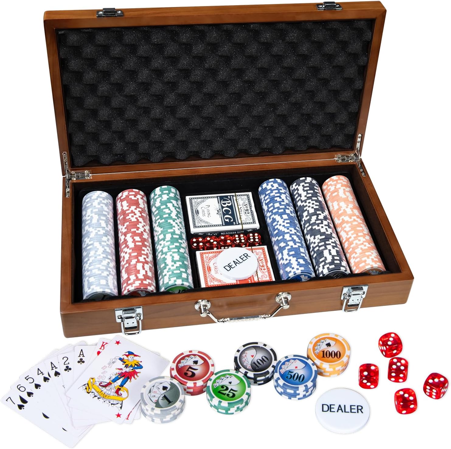 Amazon.com: MEIOCION 300pcs Poker Chips Game Set Numbered Poker Chips ...