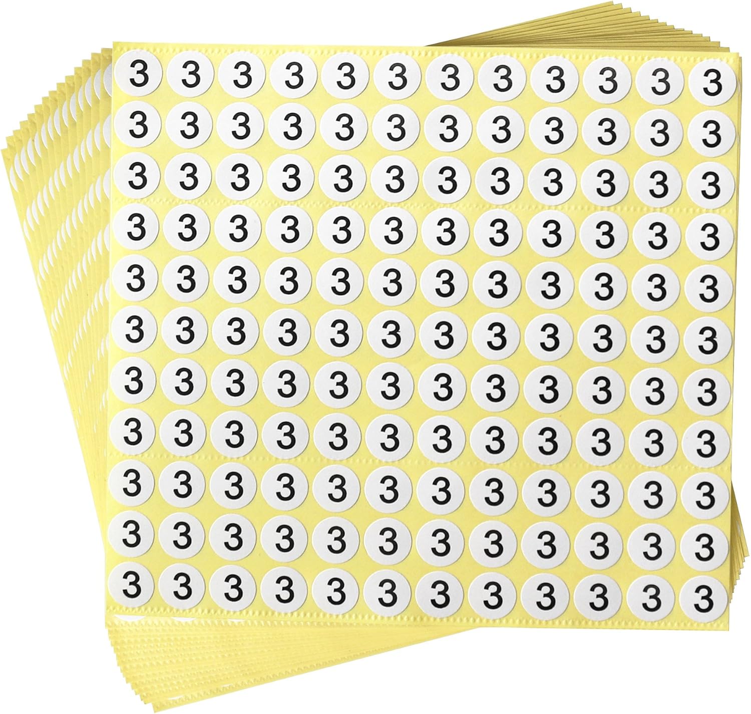 dealzEpic - Number Stickers - Number 3 Round Self Adhesive Stickers ...