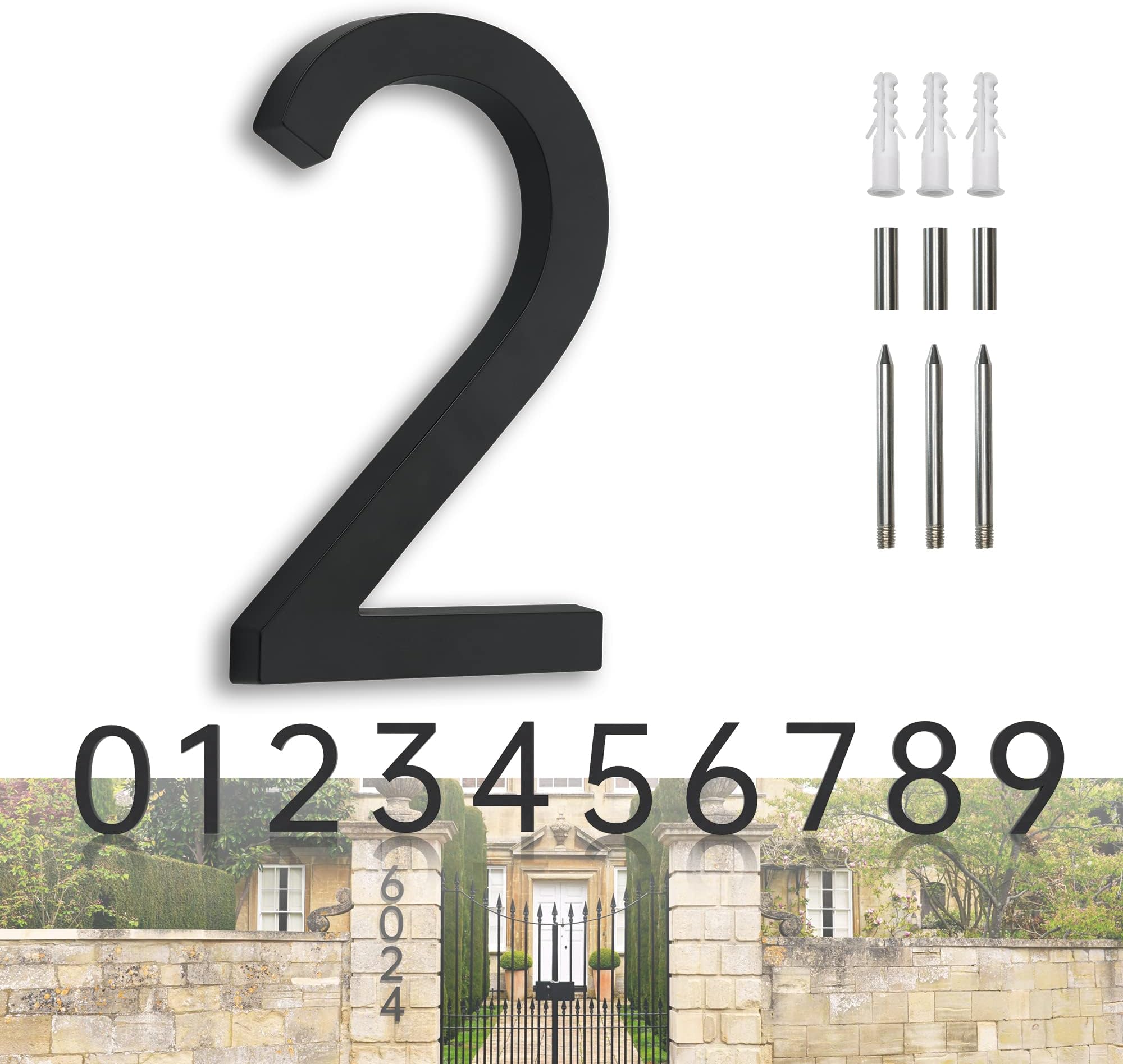 House Numbers Large Door Numbers Black House Numbers 7 Inch Metal House ...