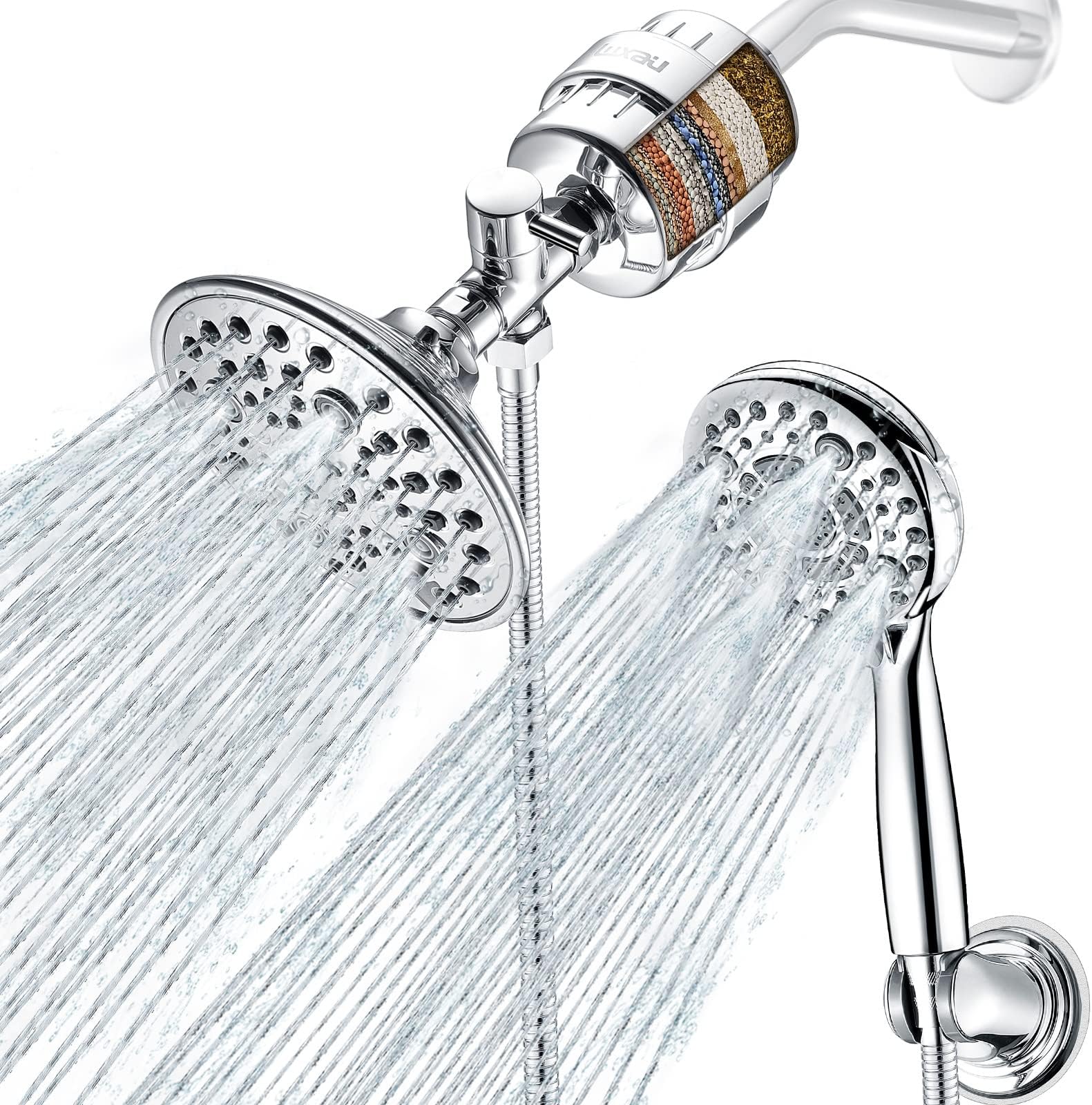 Delta Faucet Pommeau de douche double In2ition 2 en 1 à 4 réglages avec ...
