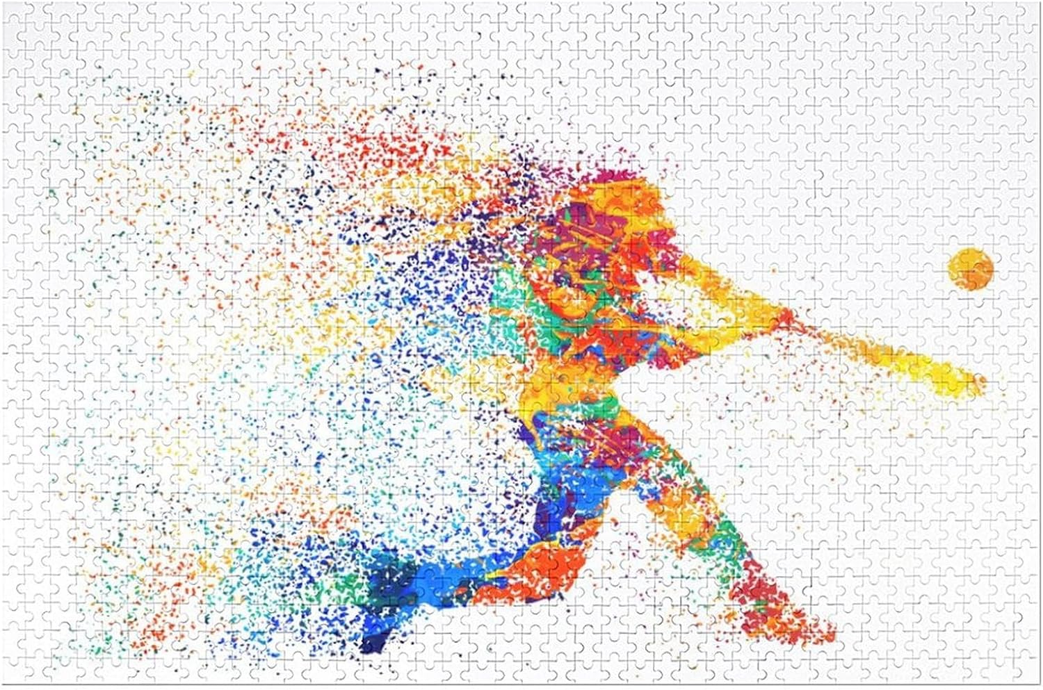 Amazon.com: Watercolor Softball Player Jigsaw Puzzles for Adults, 1000 ...