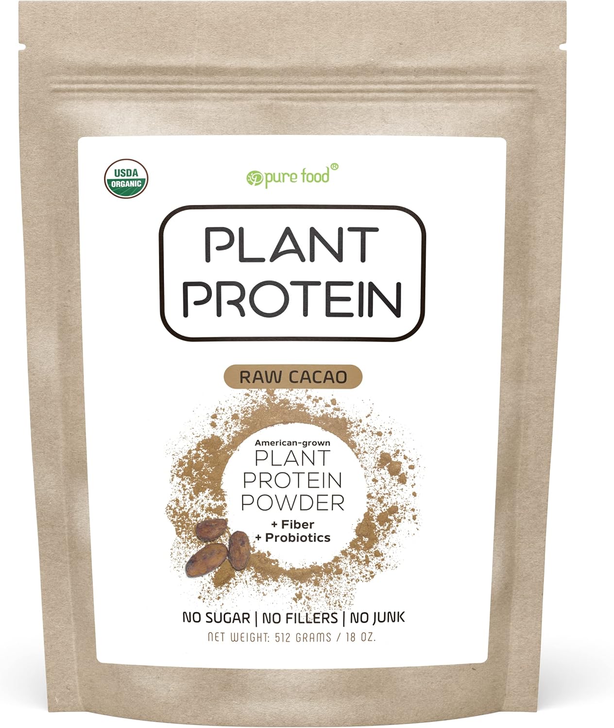 Amazon.com: Pure Food: Plant Based Protein Powder with Probiotics ...