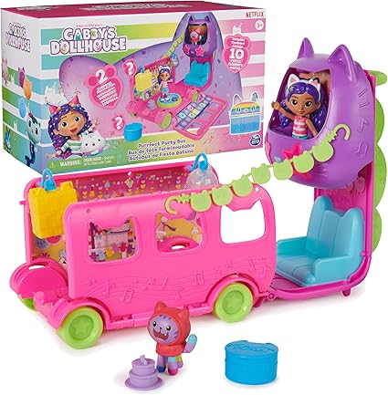 Amazon.com: Gabby's Dollhouse Celebration Party Bus Playset with Gabby ...