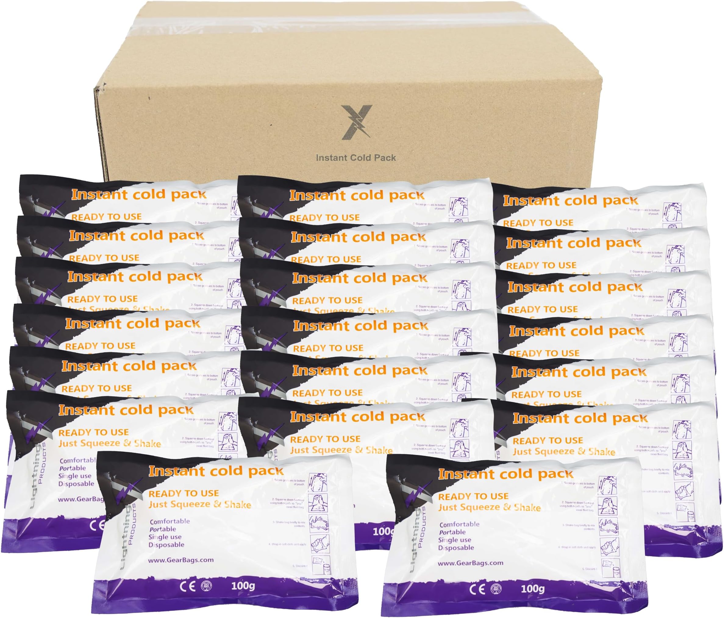 Amazon.com: Lightning X Products Instant Cold Compress Ice Pack (Pack ...