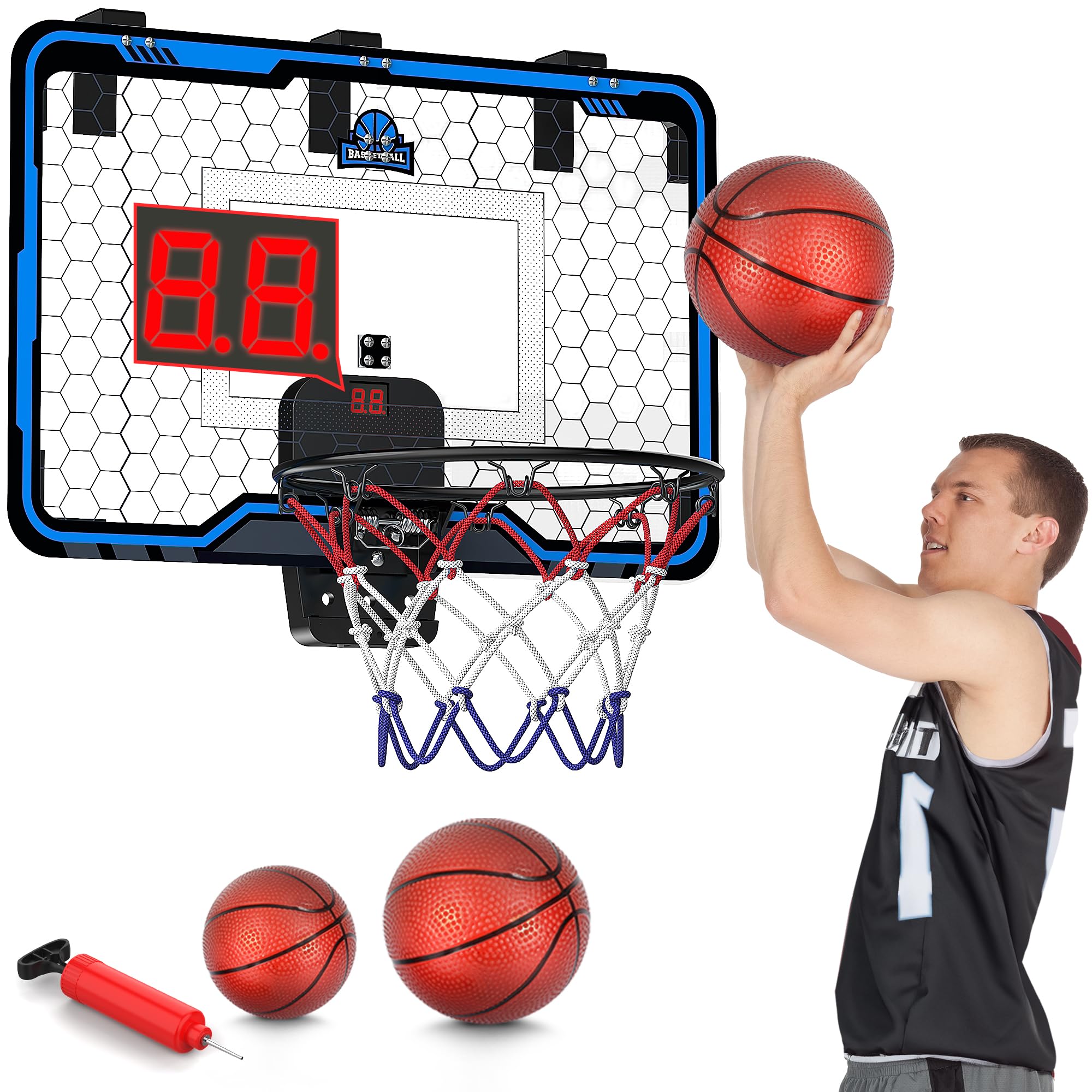 Amazon.com: HopeRock Large Indoor Basketball Hoop for Kids Teens Adults ...