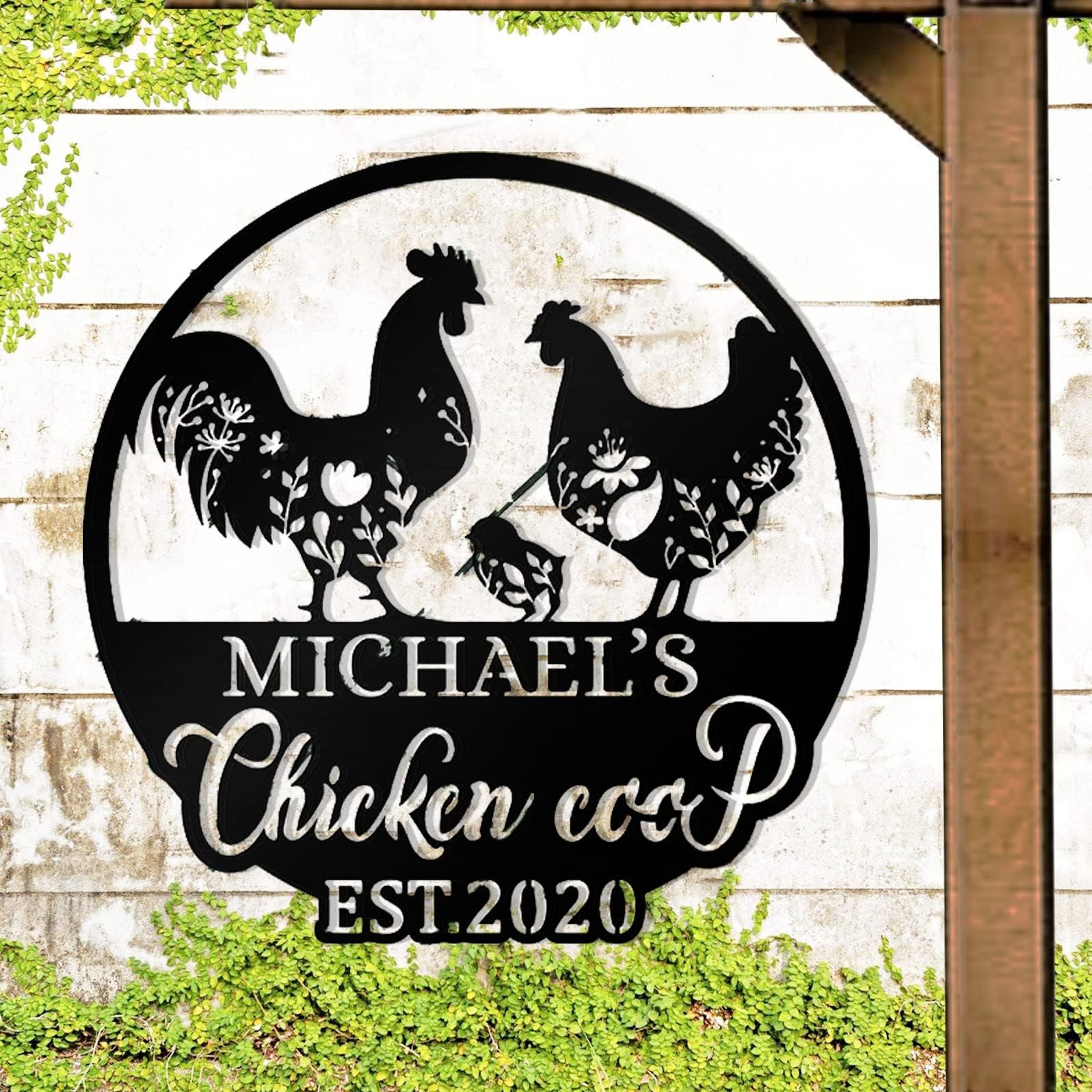 Amazon.com: Jmyylaru Custom Chicken Farm Metal Sign Hen House Sign ...
