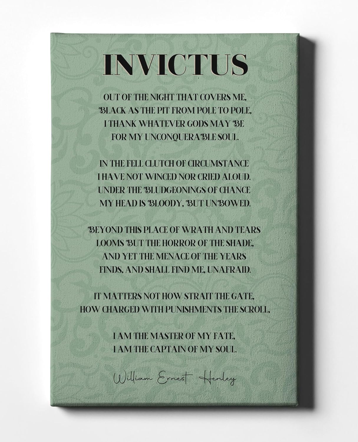 Amazon.com: Invictus Poem Wall Art William Ernest Henley Poetry ...
