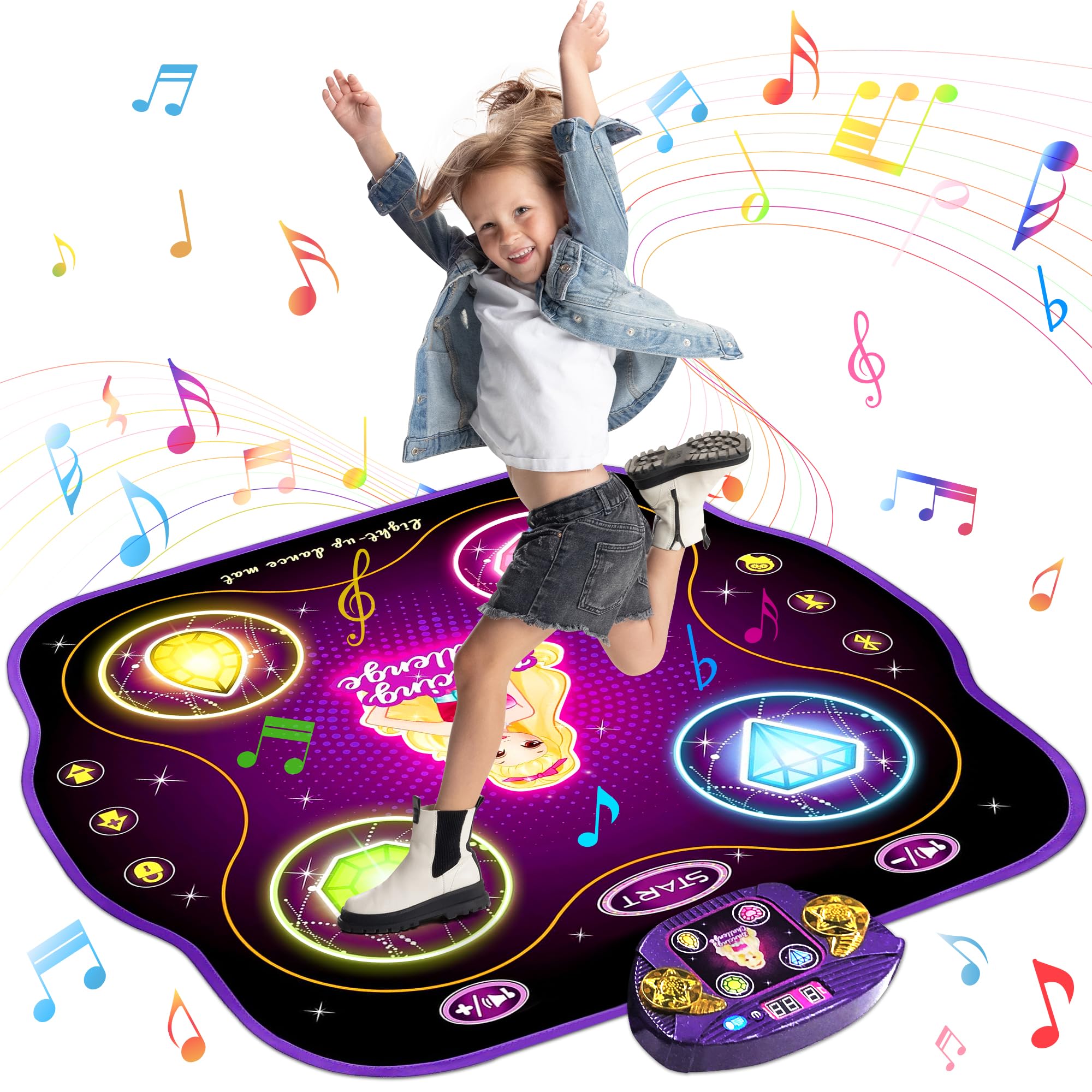 Amazon.com: ZIZZ Dance Mat for Girl Gifts: Best Dance Pad with ...