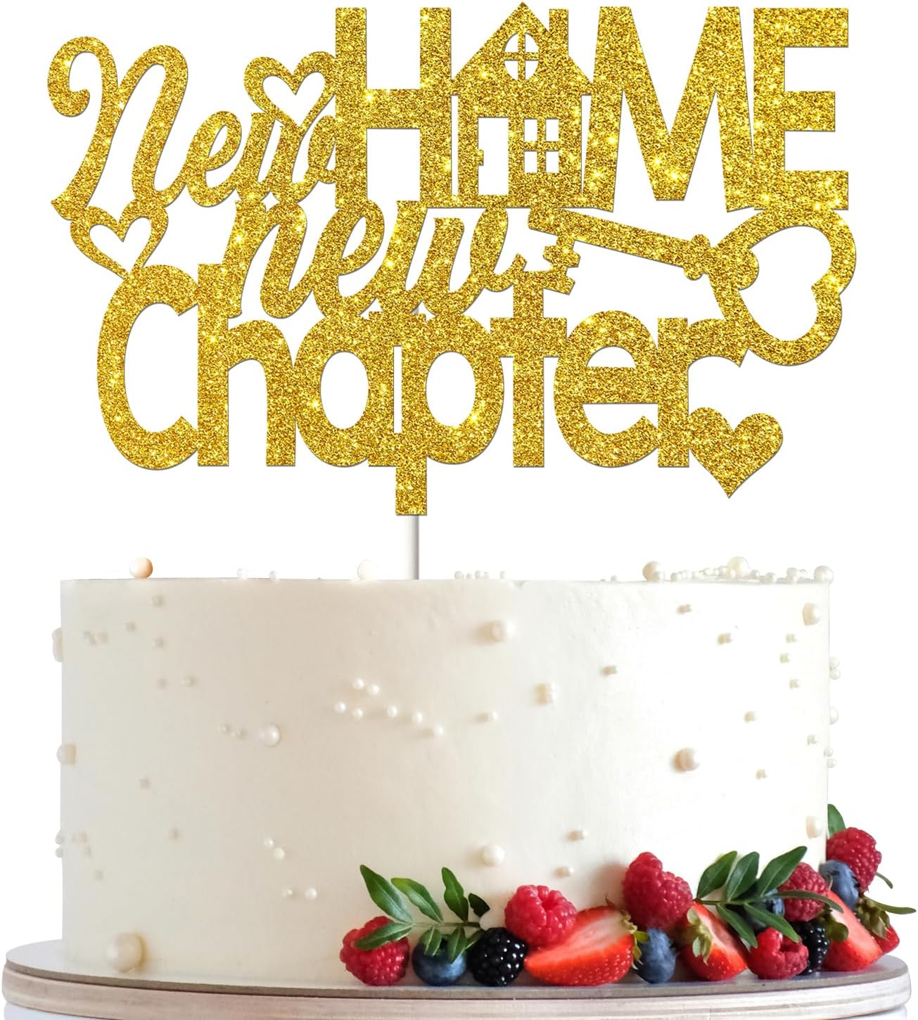 Ambishi Sweet Home Cake Toppers Gold Glitter Key Housewarming Cake ...