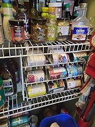 SimpleHouseware Stackable Can Rack Organizer Storage for Pantry, White ...