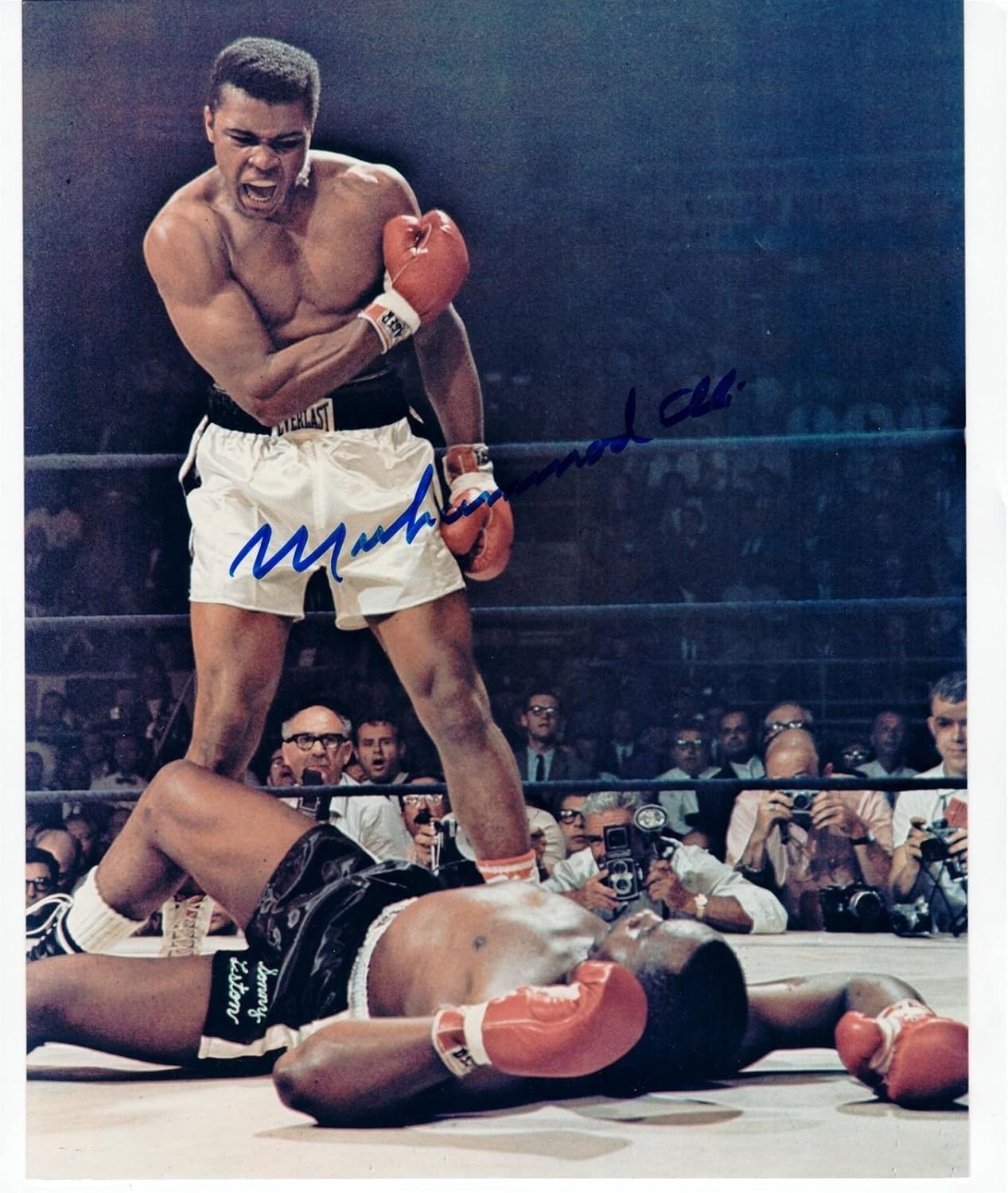 Muhammad Ali signed 8x10 photo over Liston color PSA/DNA autographed at ...