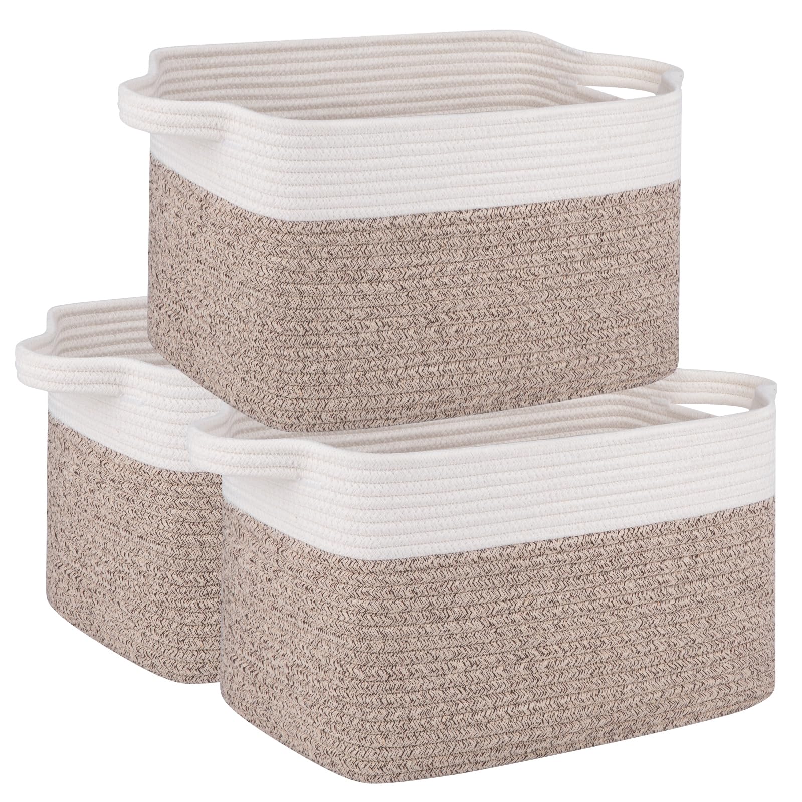 Amazon.com: OIAHOMY 3 Pack Storage Basket for Organizing, 15''X10''X9 ...