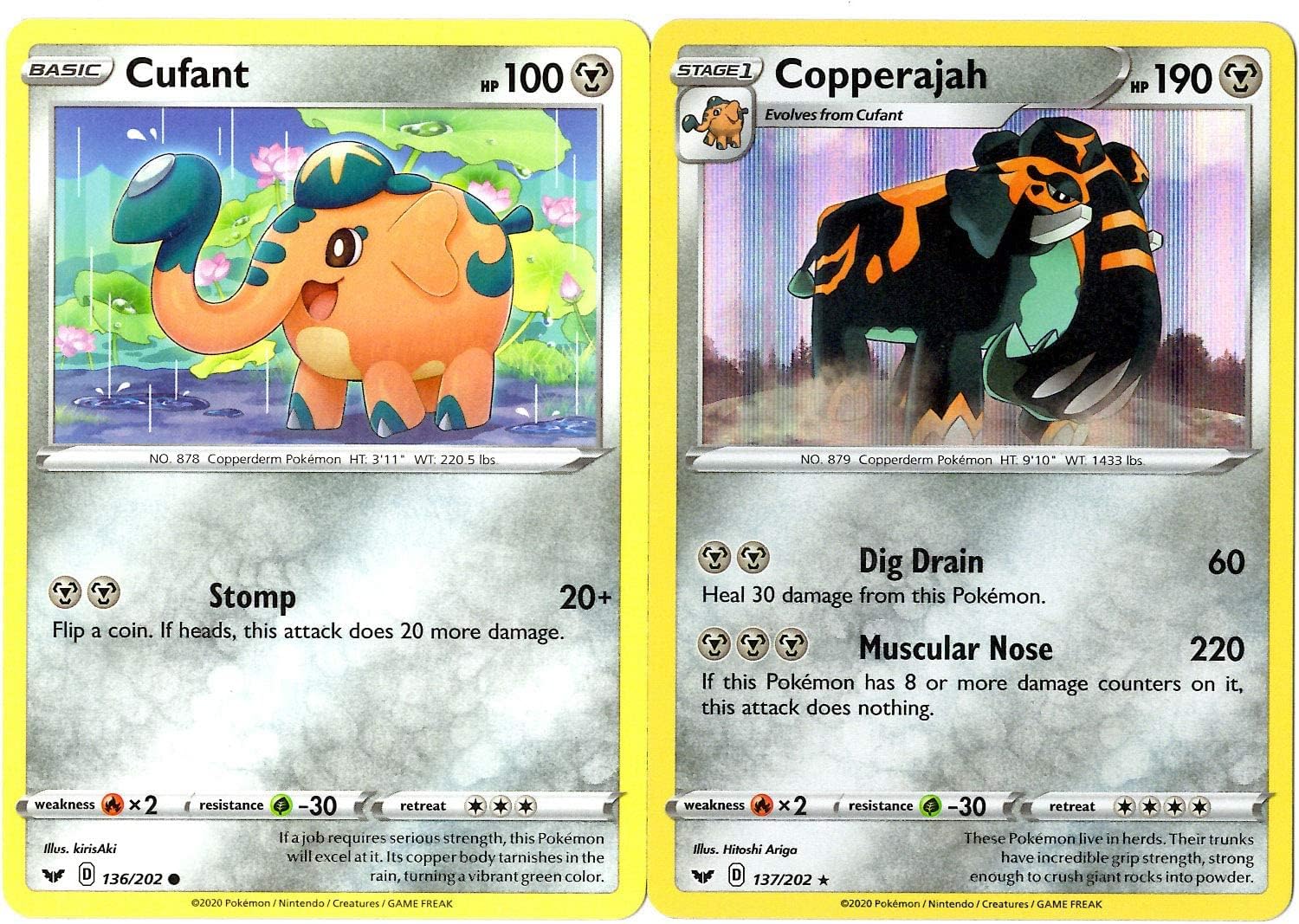 Amazon.com: Copperajah 137/202 - Pokemon Evolution Card Set - Cufant ...