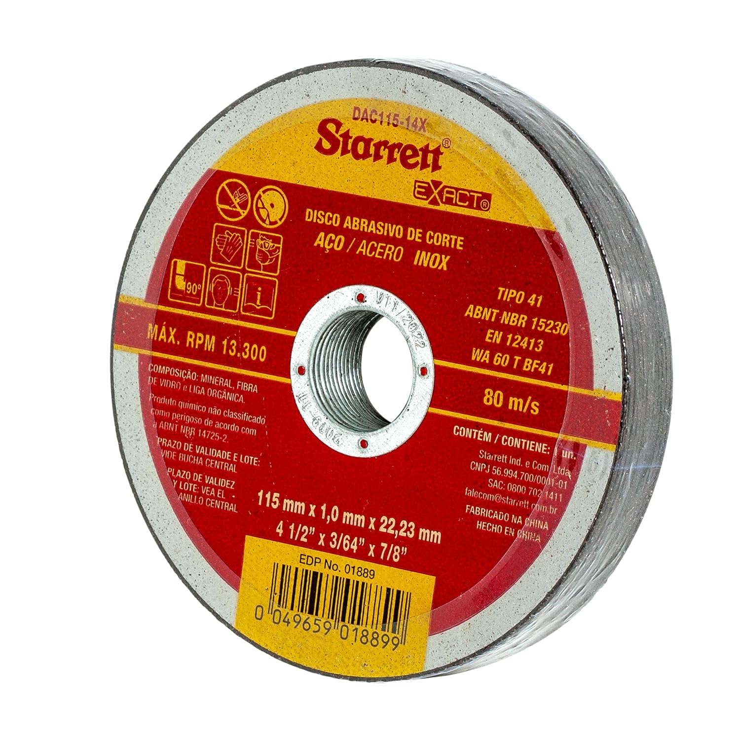 Starrett Angle Grinder Cutting & Slitting Discs - Pack of 12 - For ...
