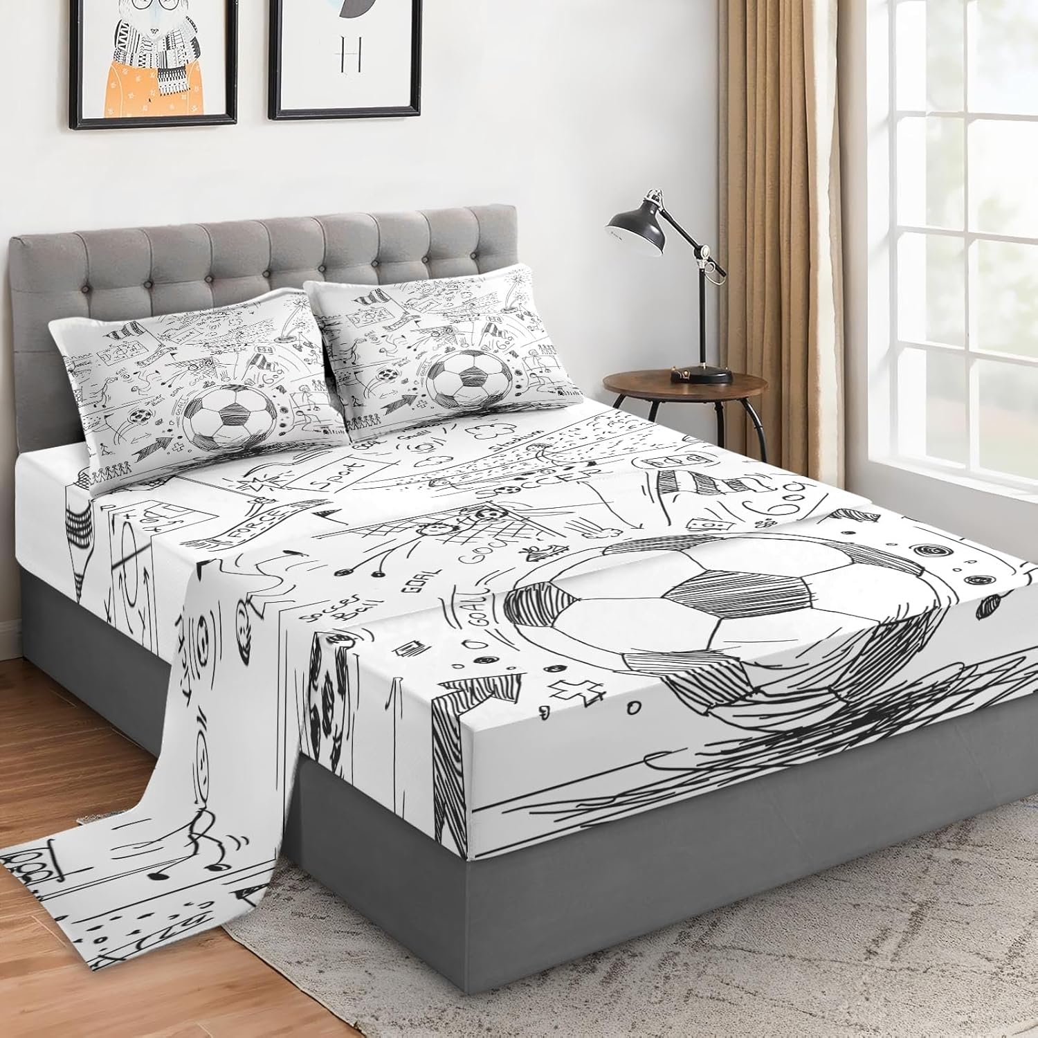 Amazon.com: WeCozy Twin Size 3 Pcs Bed Fitted Sheet Set with 14" Deep ...