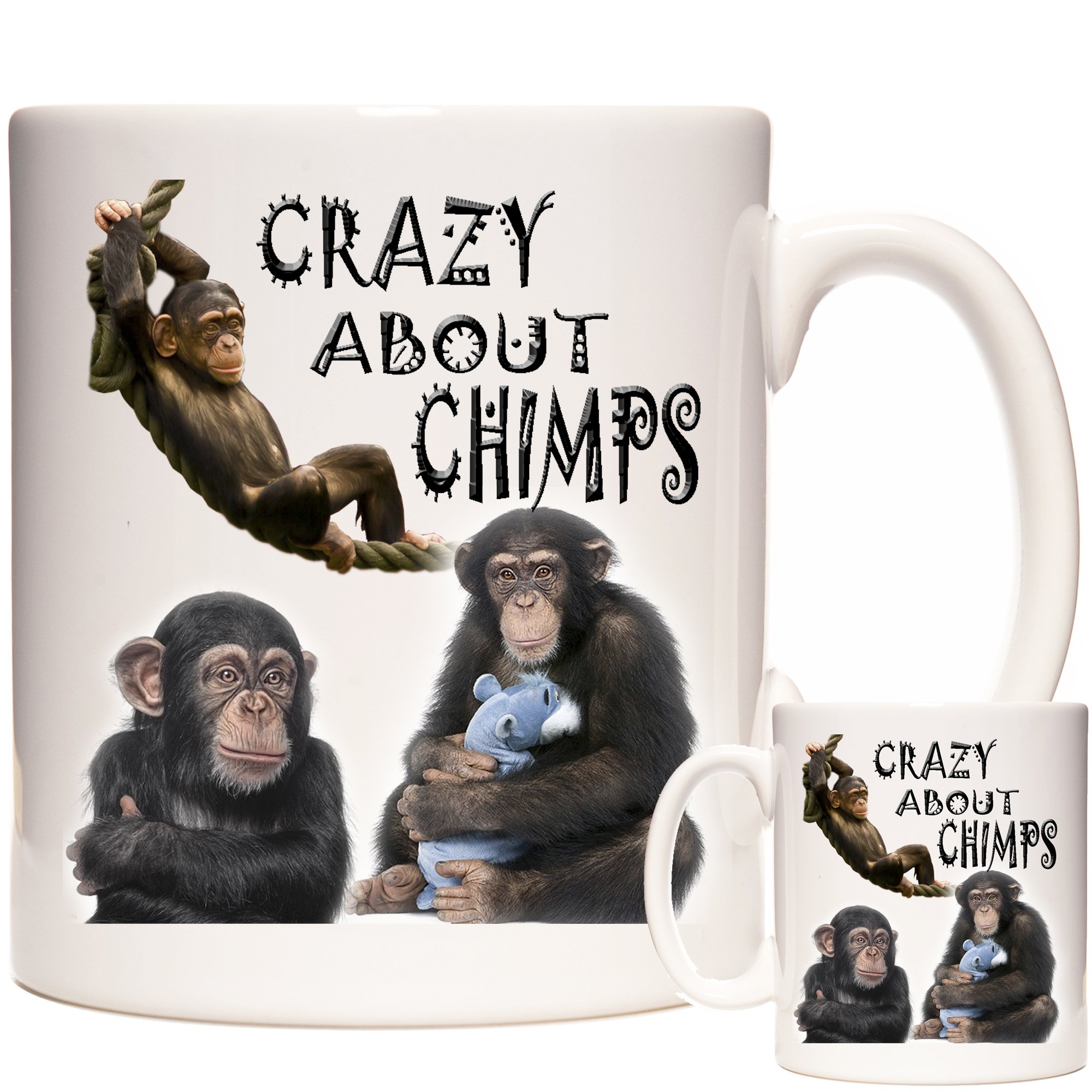 Chimpanzee Mug, Crazy About Chimps, Ceramic Gift Mug. Chimp Gift ...