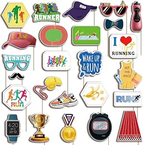 Amazon.com: OriniPlay Running Photo Booth Props Decoration 25 PCS ...