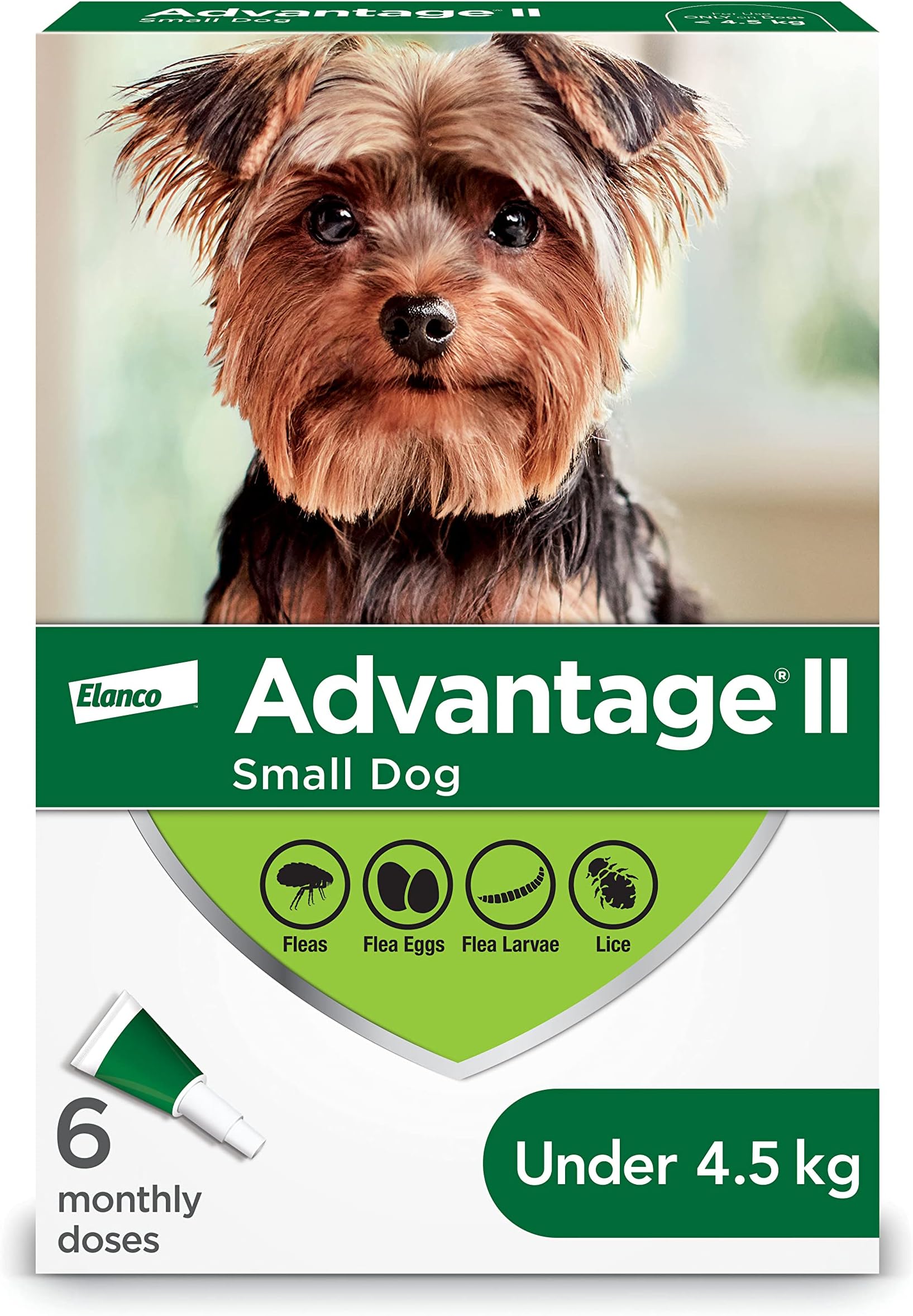 Advantage II Flea Treatment for Small Dogs weighing less than 4.5 kg ...
