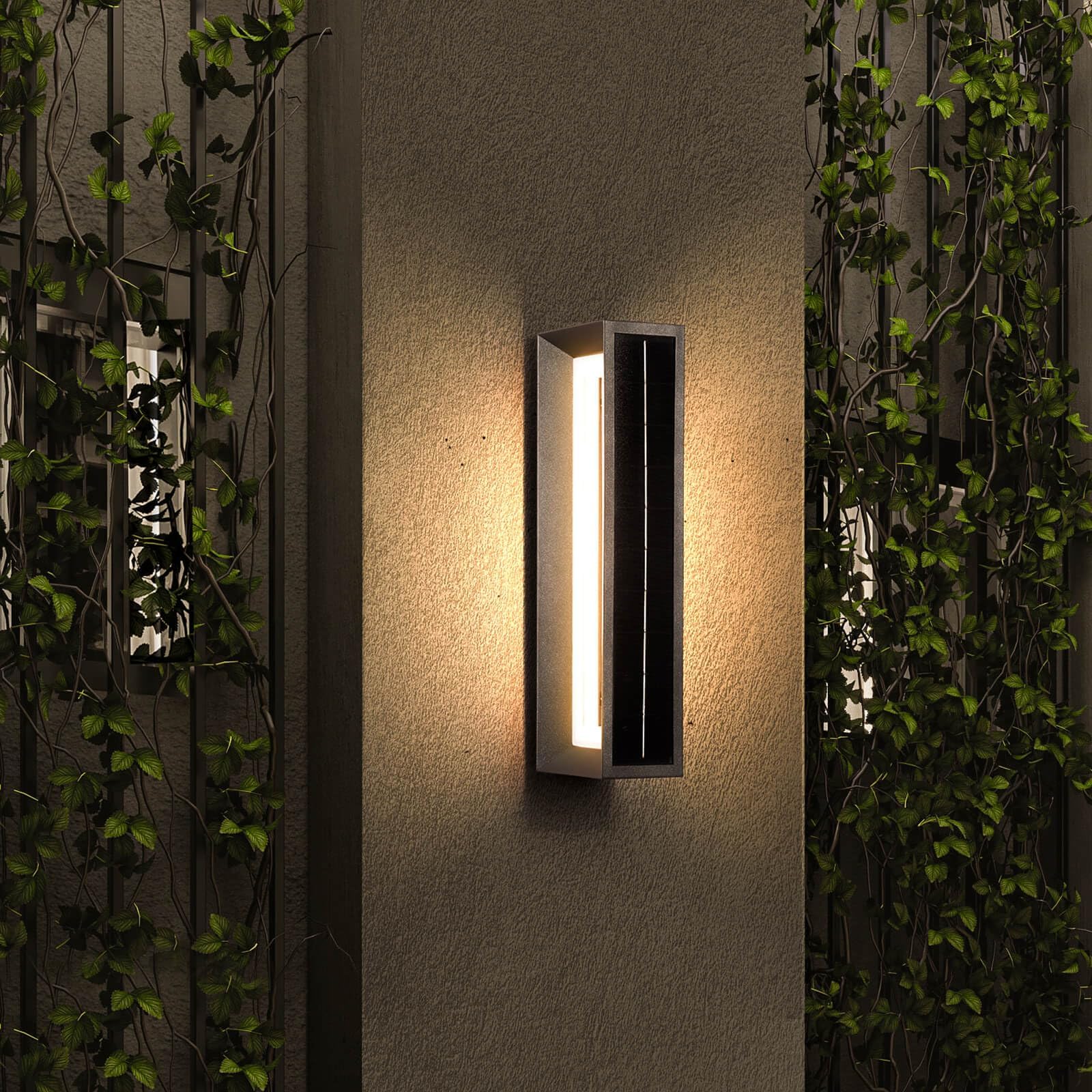 PAKEDANDUN Solar Outdoor Sconce Dusk to Dawn Solar Porch Wall Light ...