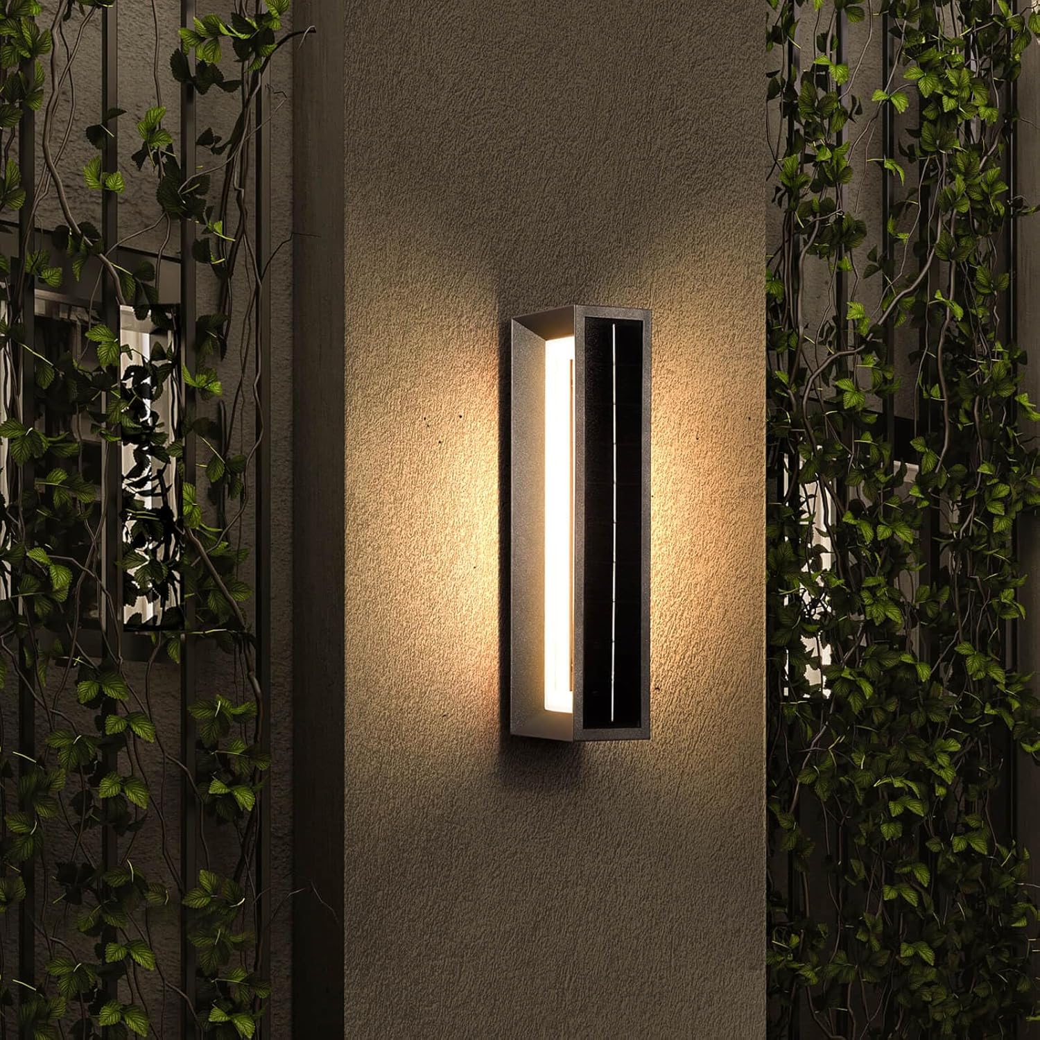 PAKEDANDUN Solar Outdoor Sconce Dusk to Dawn Solar Porch Wall Light ...