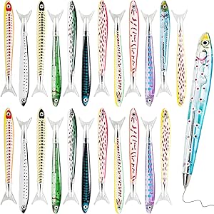 Amazon.com : 24 Pack Fish Pen Cute Fishing Party Favors Glitter ...