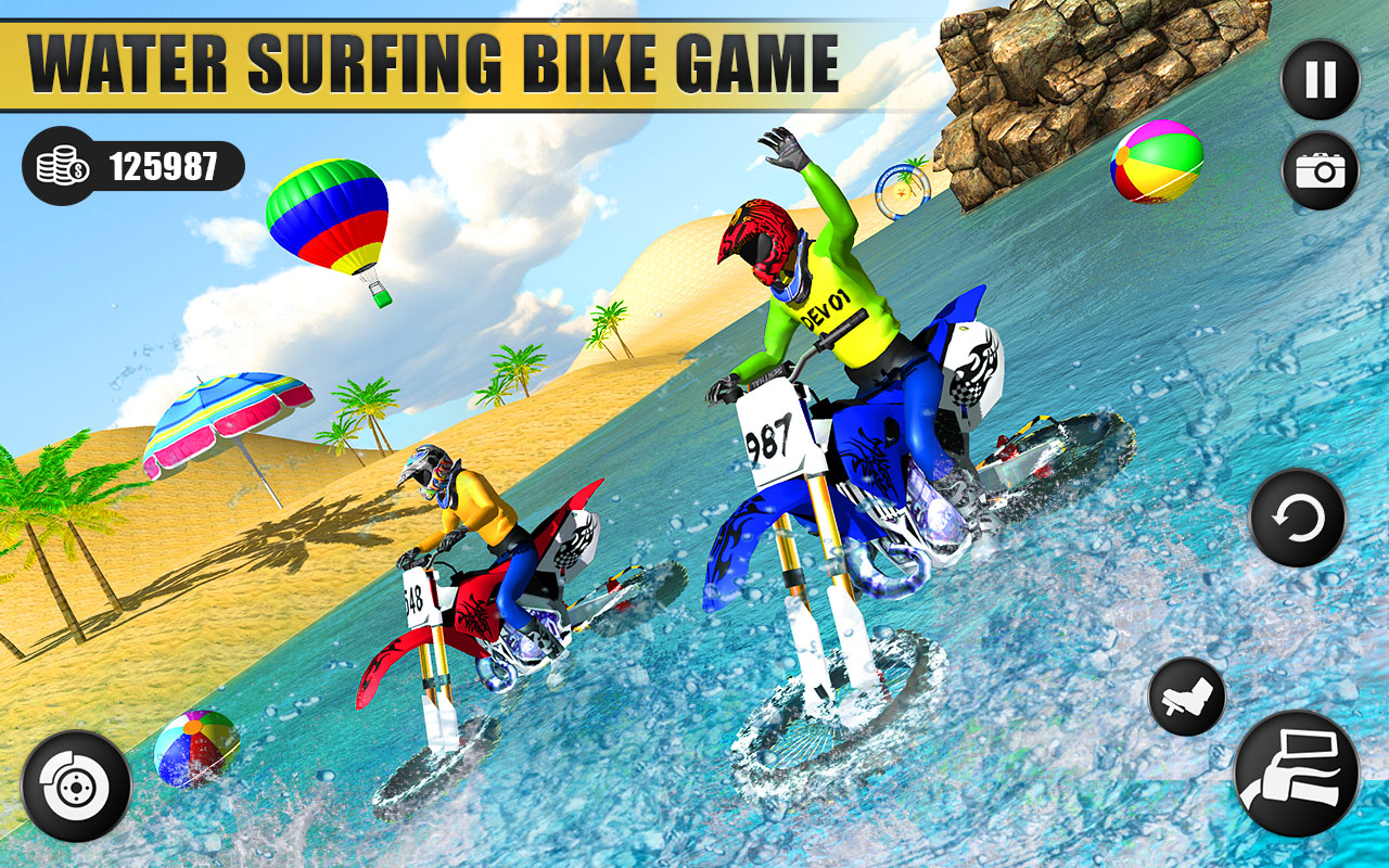 Motor Bike Water Surfing Game: Extreme Dirt Bike Racing Challenge ...