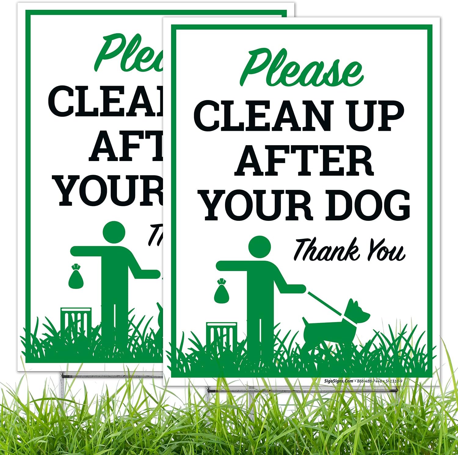 Amazon.com : 6-Pack of Dog Poop Signs for Yard with Metal Wire H-Stakes ...