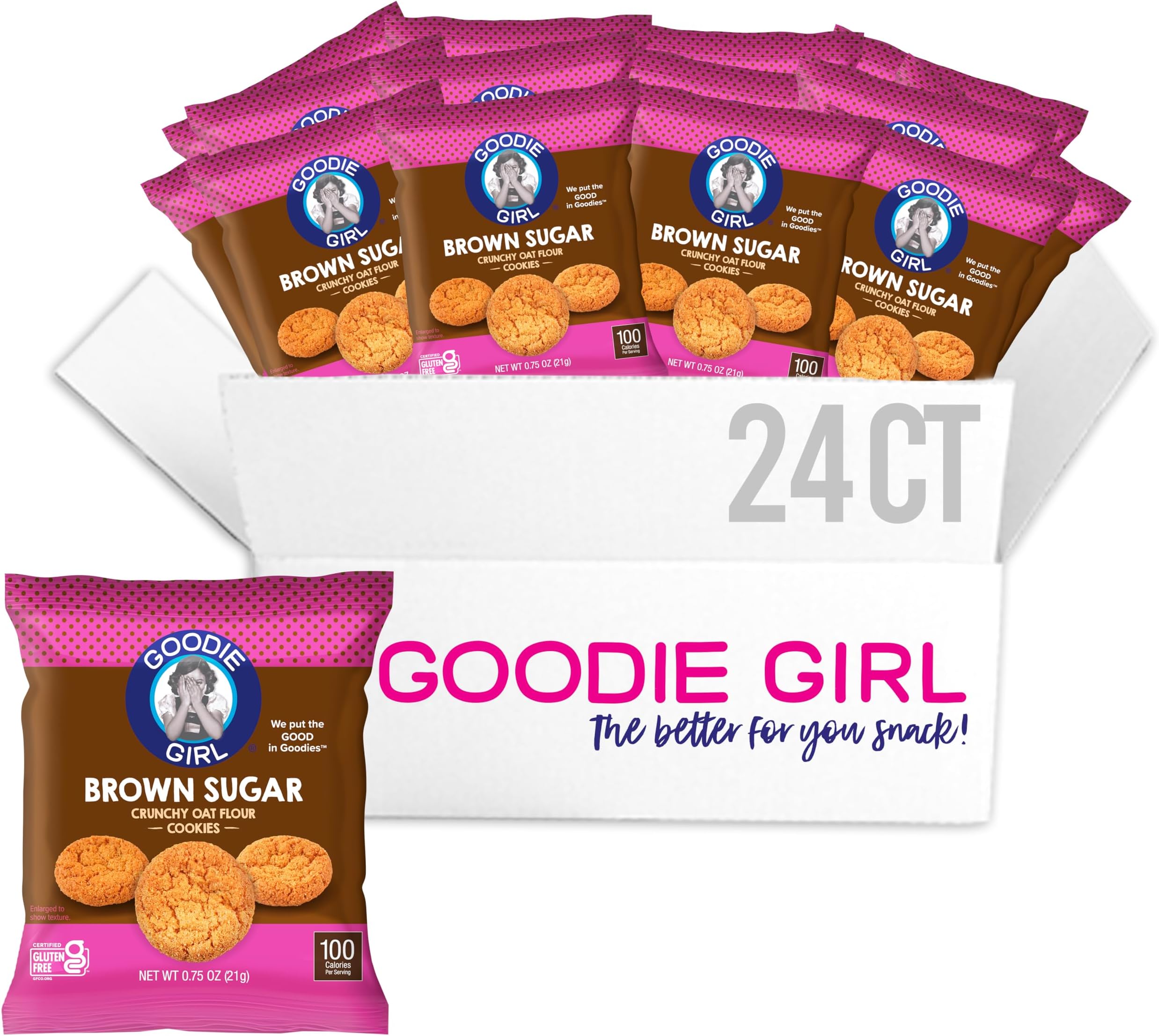 Amazon.com: Goodie Girl, Mini Brown Sugar Cookie Snack Packs | Gluten ...
