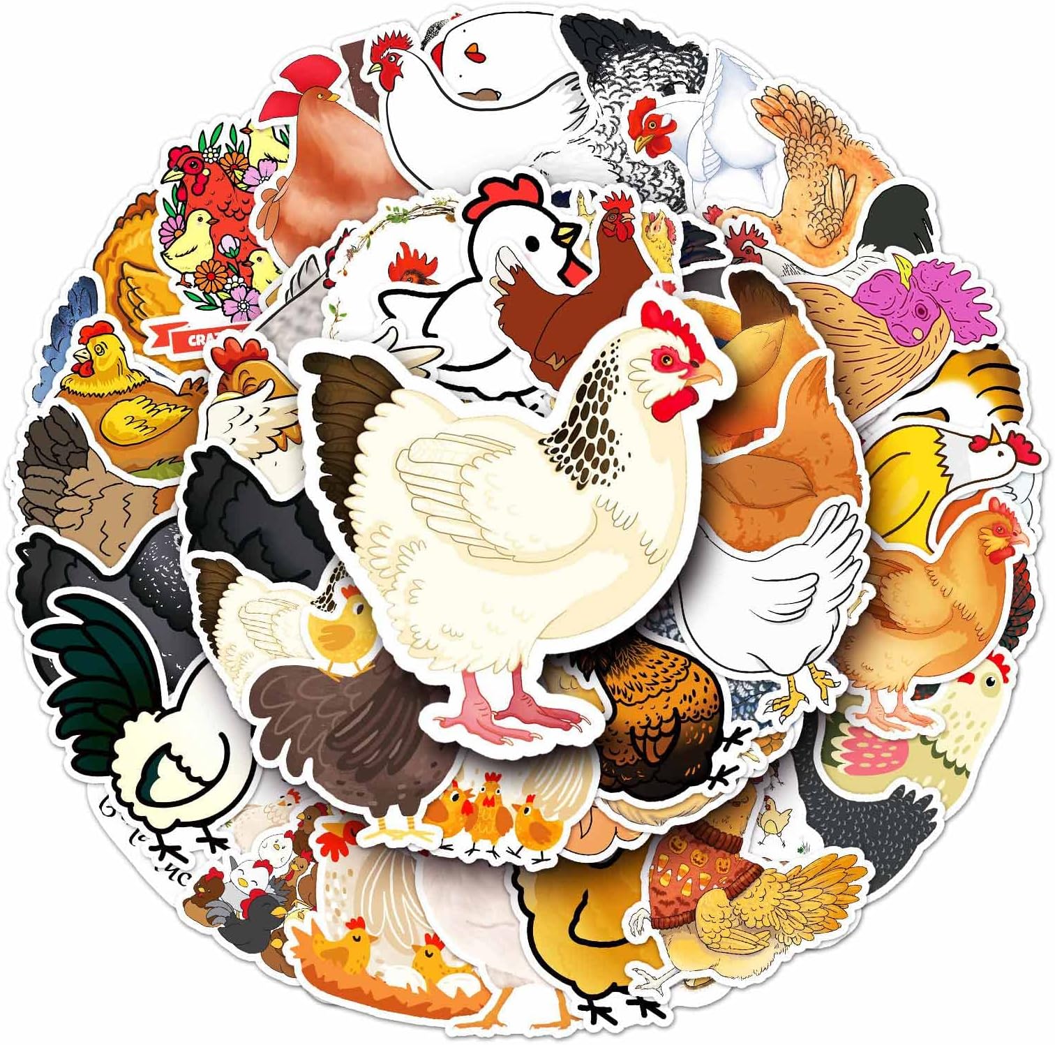 Amazon.com: Cute Hen Stickers for Water Bottle,Waterproof Vinyl ...