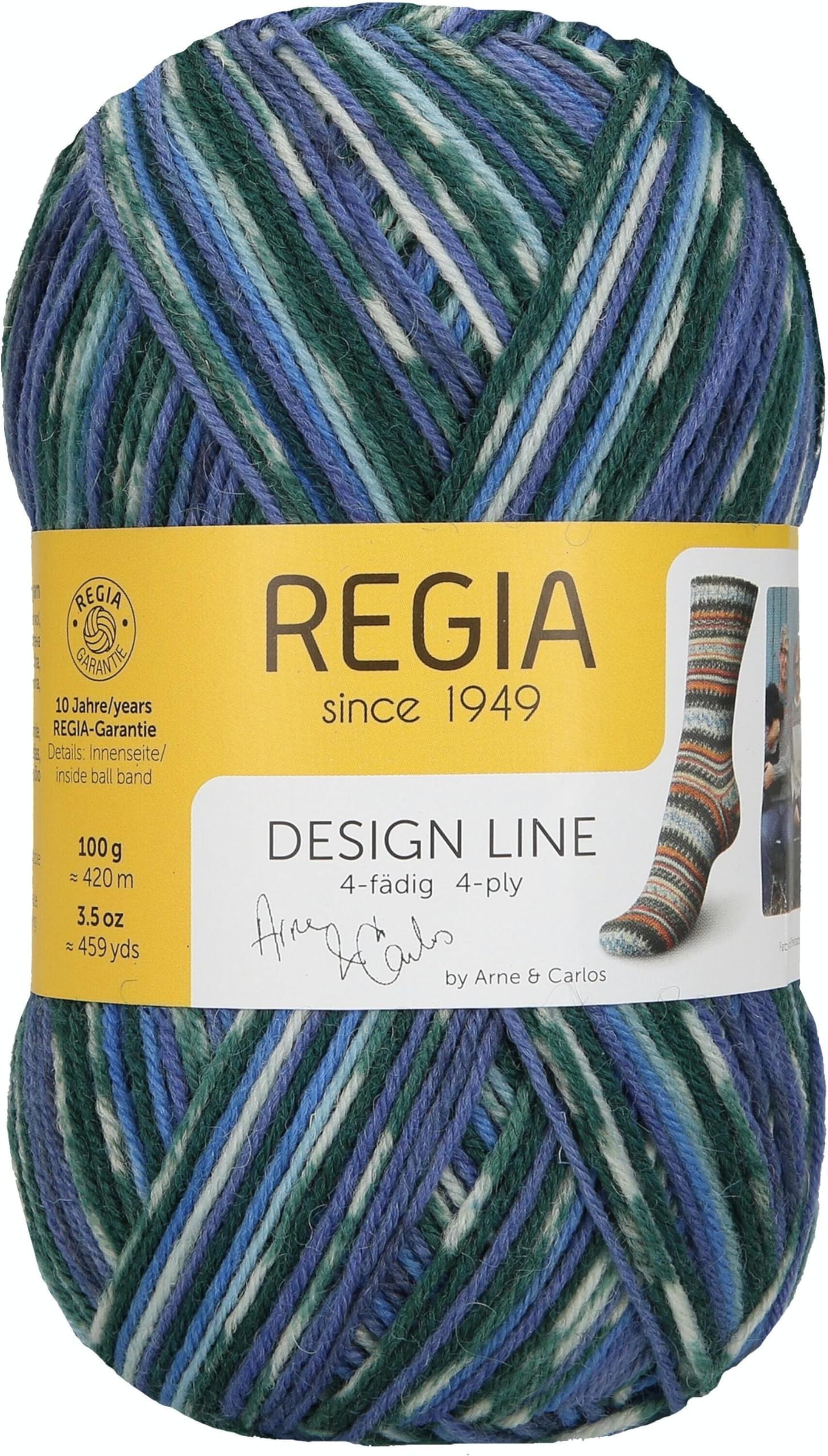 Amazon.com: Regia 100 gr Sock Wool 4-ply Mix -it Tropical Color Col. 938