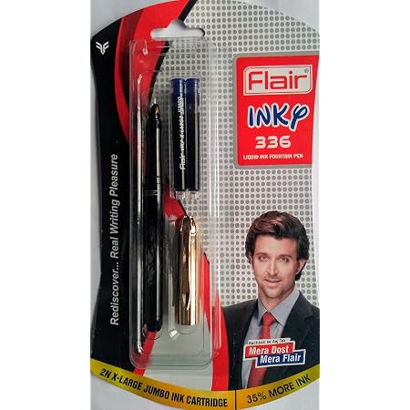 FLAIR Inky Series Carbonix Liquid Ink Fountain Pen Blister Pack | Round ...