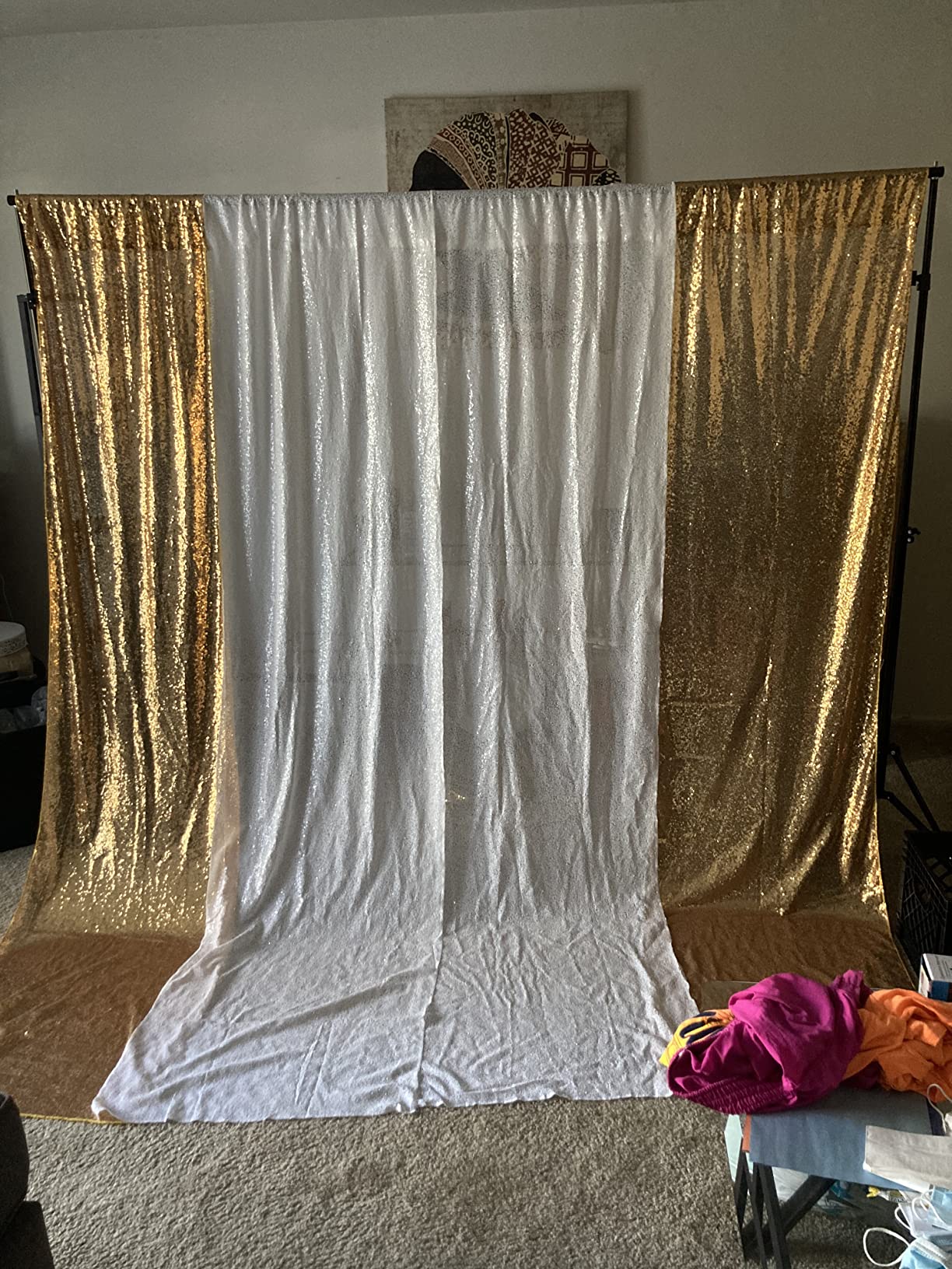 $4/mo - Finance Red Sequin Backdrop 2 Panels 2FTx8FT Party Backdrop ...